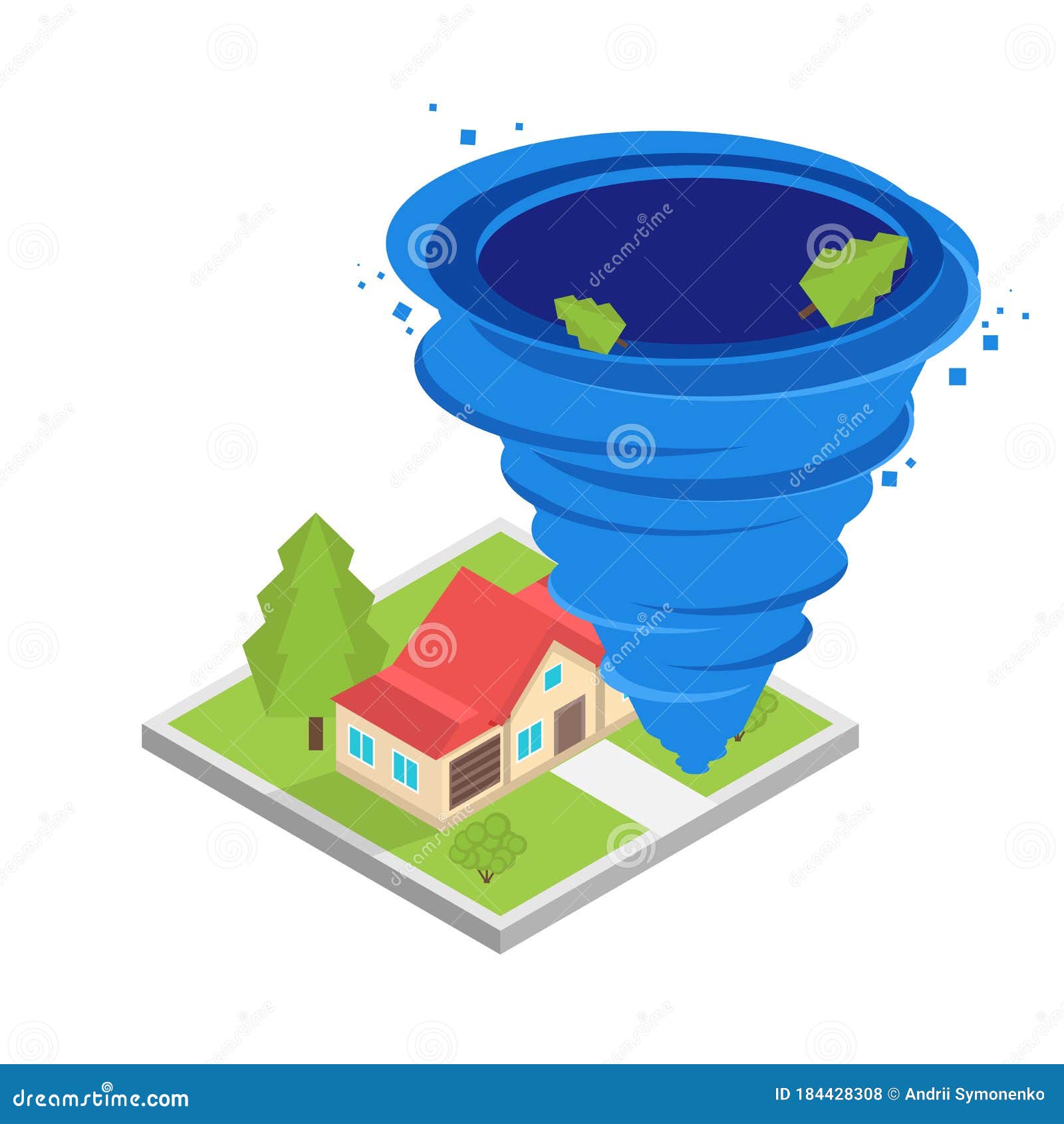 Hurricane Whirlwind, Tornado, Typhoon Isometric Concept. Stock Vector ...