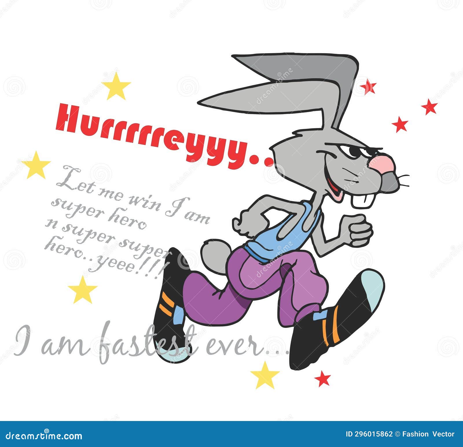 Hurry Run Rabbit Print Vector Art Stock Illustration - Illustration of ...