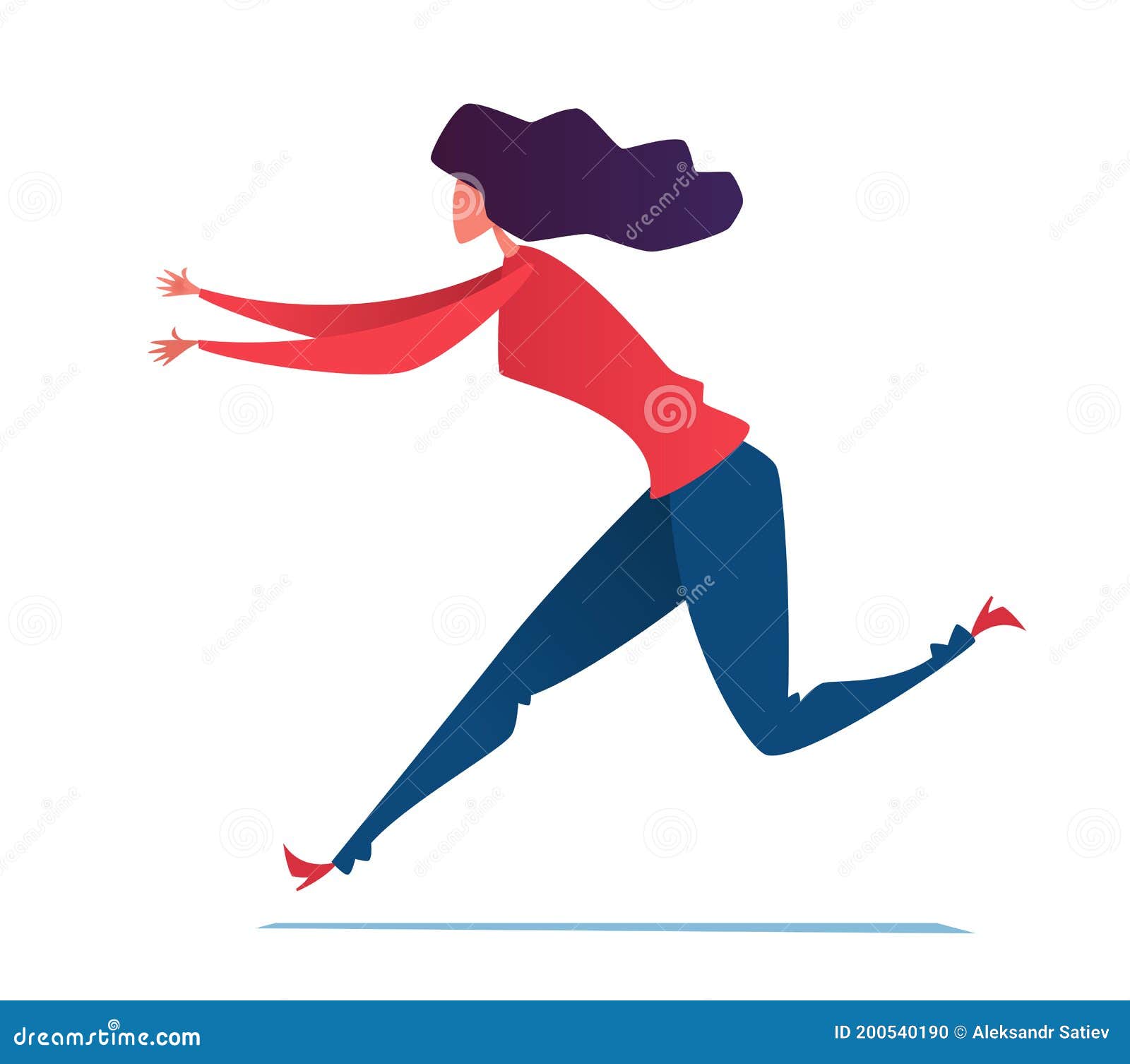 Hurry running woman stock vector. Illustration of isolated - 200540190