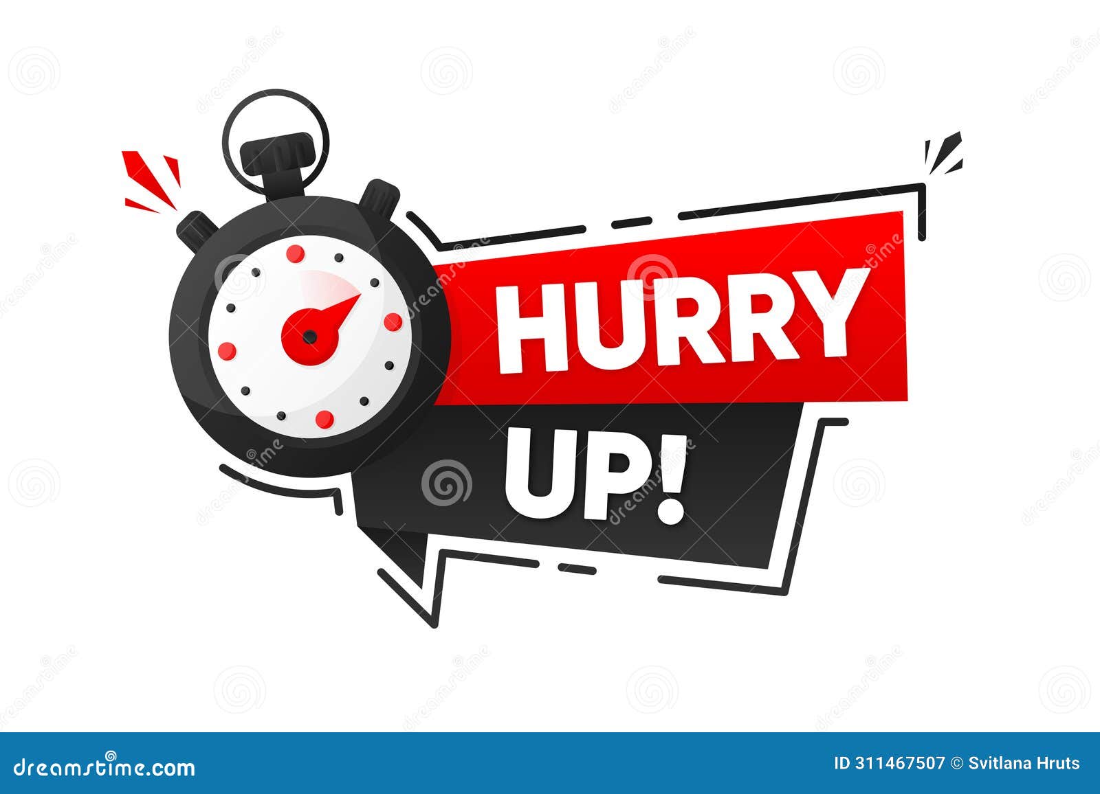 Hurry Up. Label with Clock. Limited Offer. Countdown. Promotion Banner ...