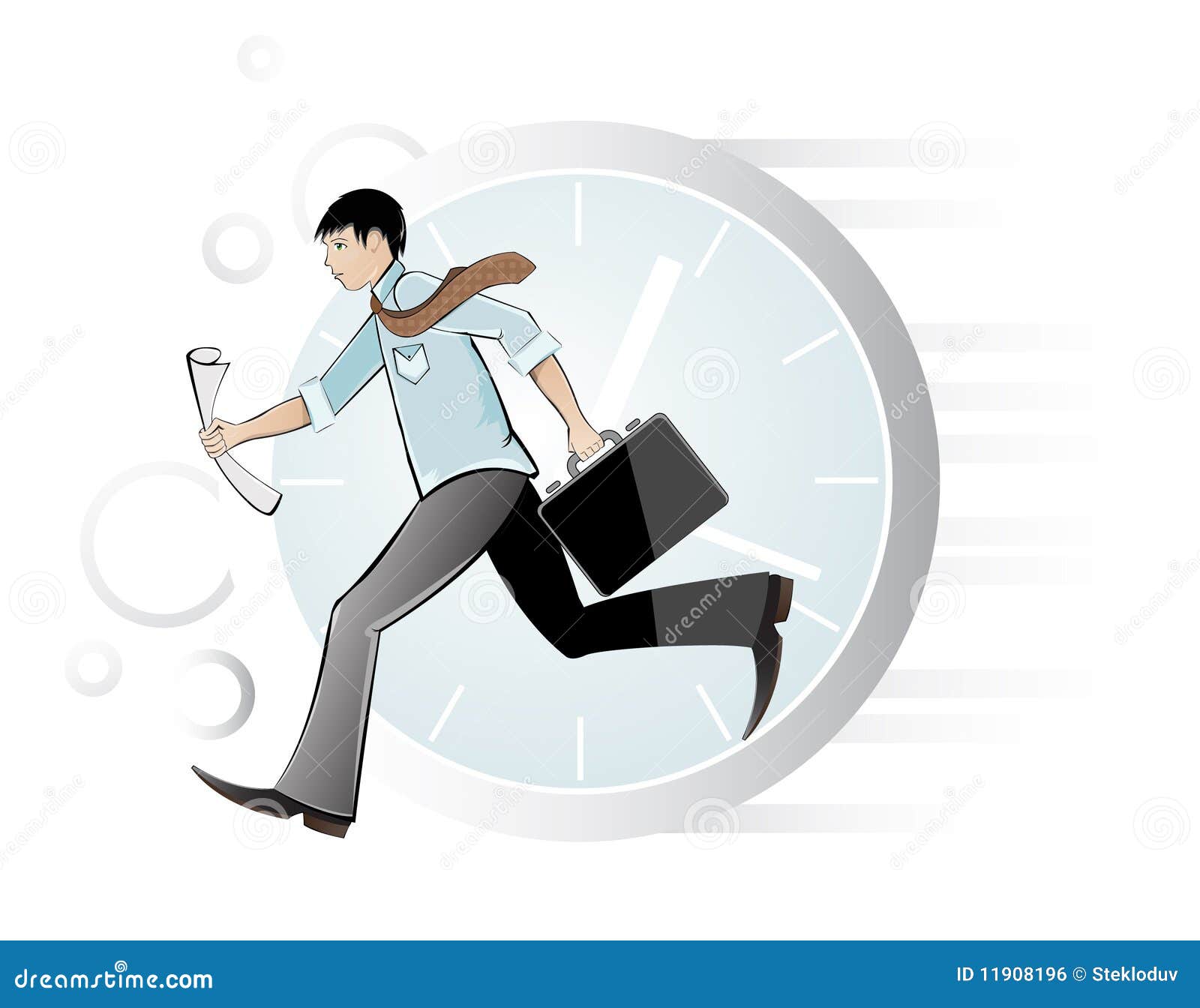 Hurrying businessman stock vector. Illustration of clock - 11908196