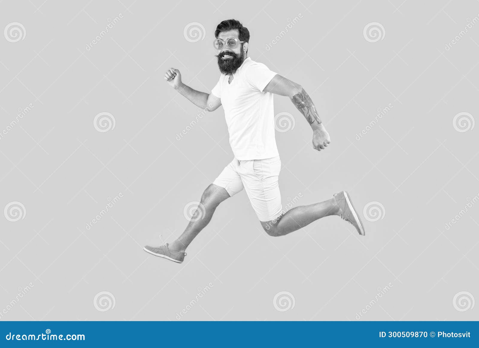 Hurrying Man Isolated on Yellow. Hurrying Man in Studio. Hurrying Man ...