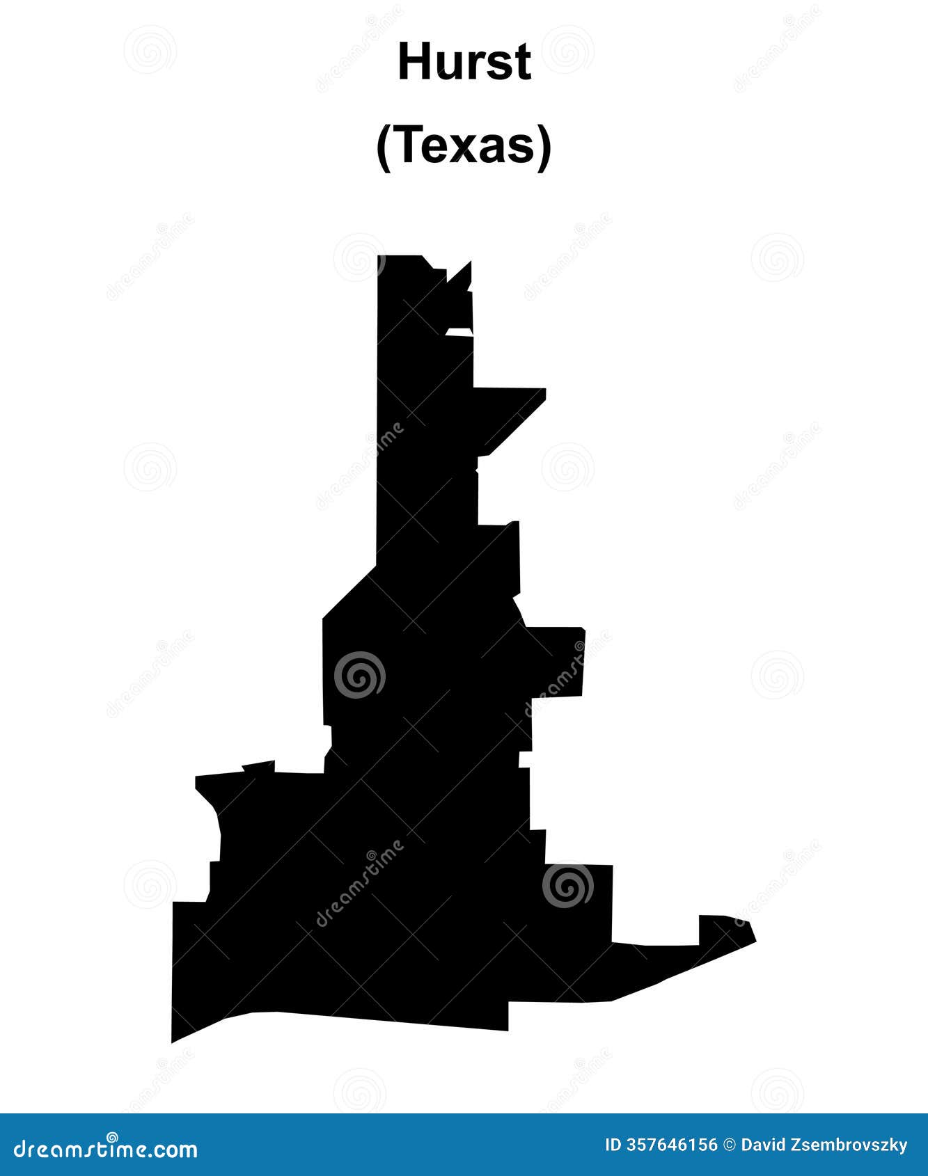 Hurst outline map stock illustration. Illustration of texas - 357646156
