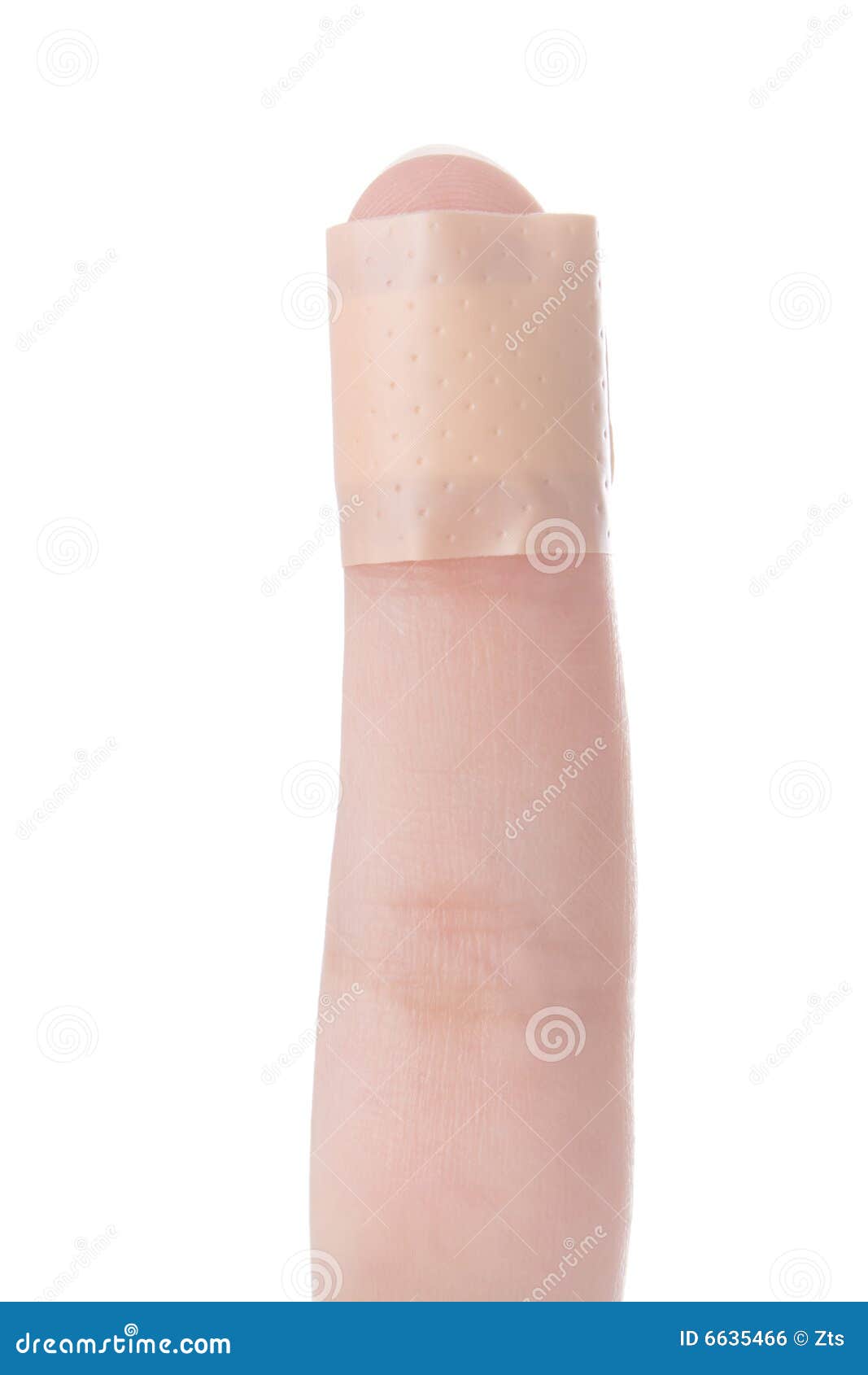 Hurt finger with a bandage stock photo. Image of band - 6635466
