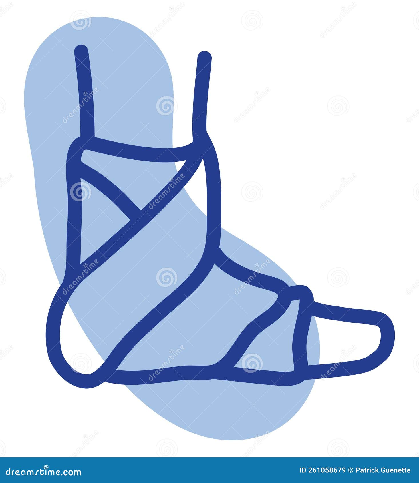 Hurt foot, icon stock vector. Illustration of hospital - 261058679