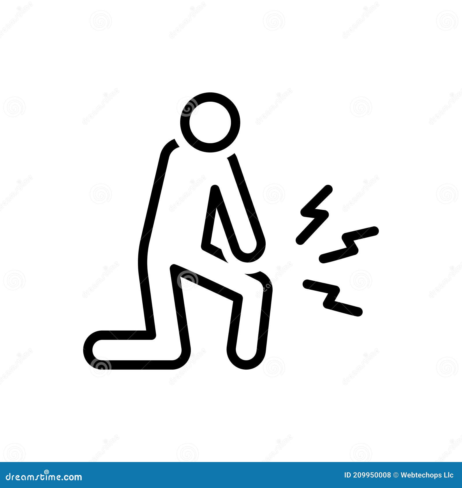 Black Line Icon for Hurt, Bruise and Injure Stock Vector - Illustration ...