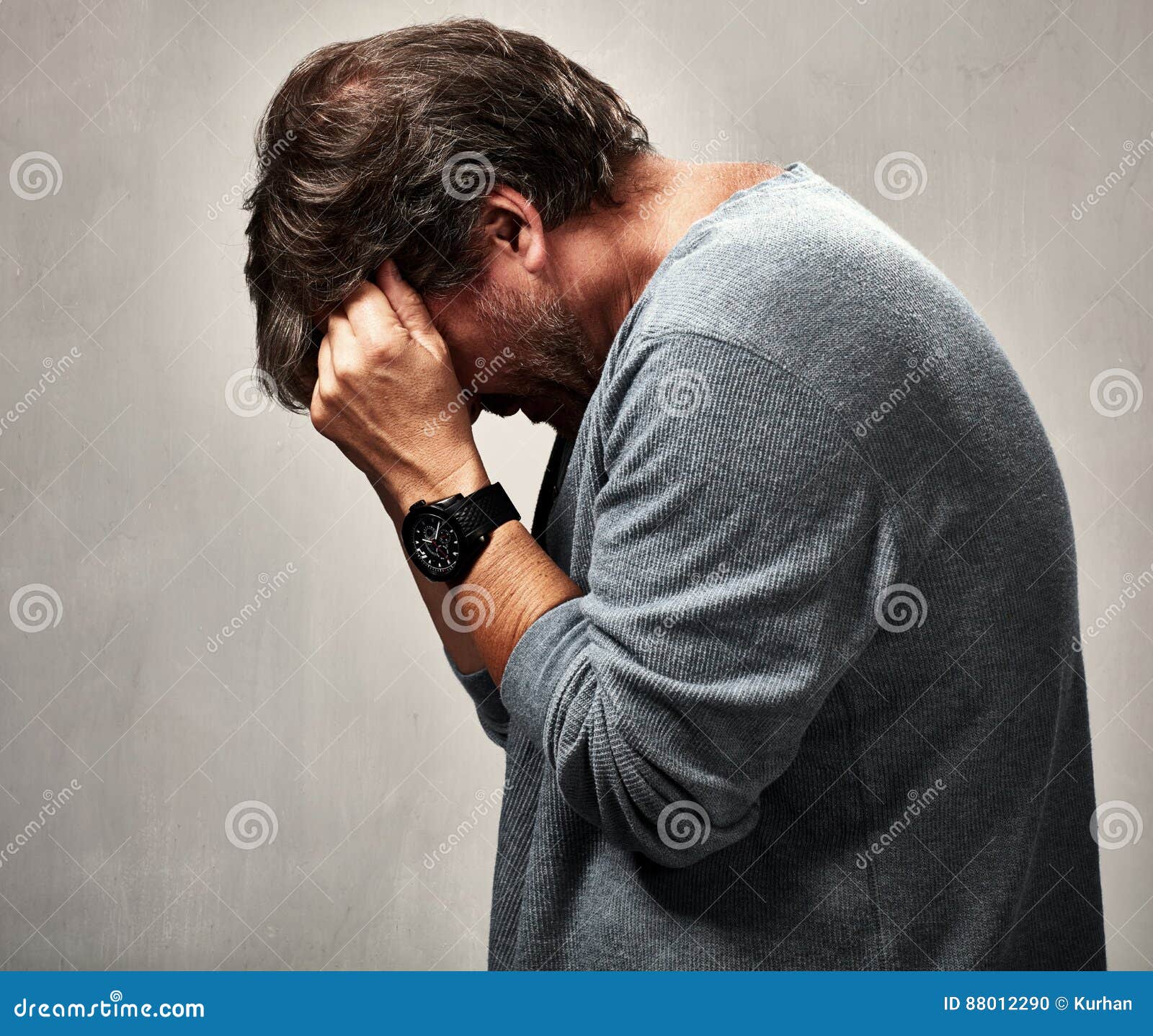 Hurt man stock photo. Image of migraine, feelings, headache - 88012290