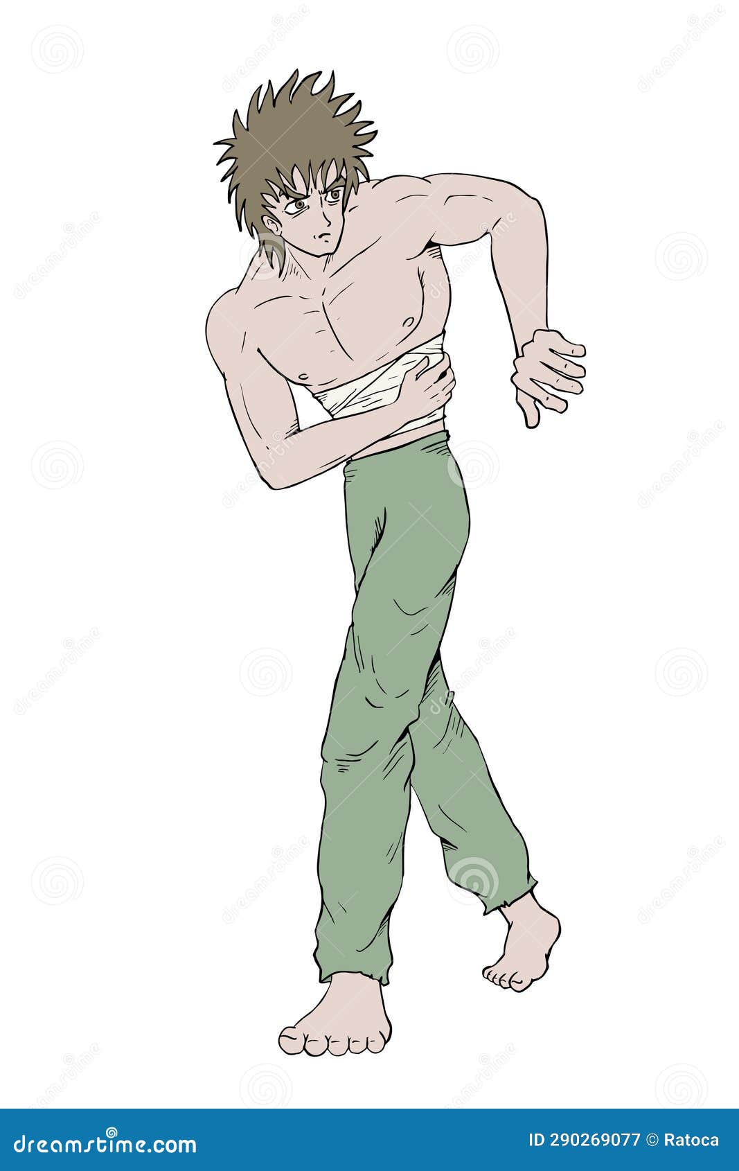 Hurt man walking draw stock vector. Illustration of injury - 290269077