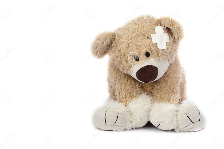 Hurt Teddy Bear stock photo. Image of isolated, stuffed - 15711420