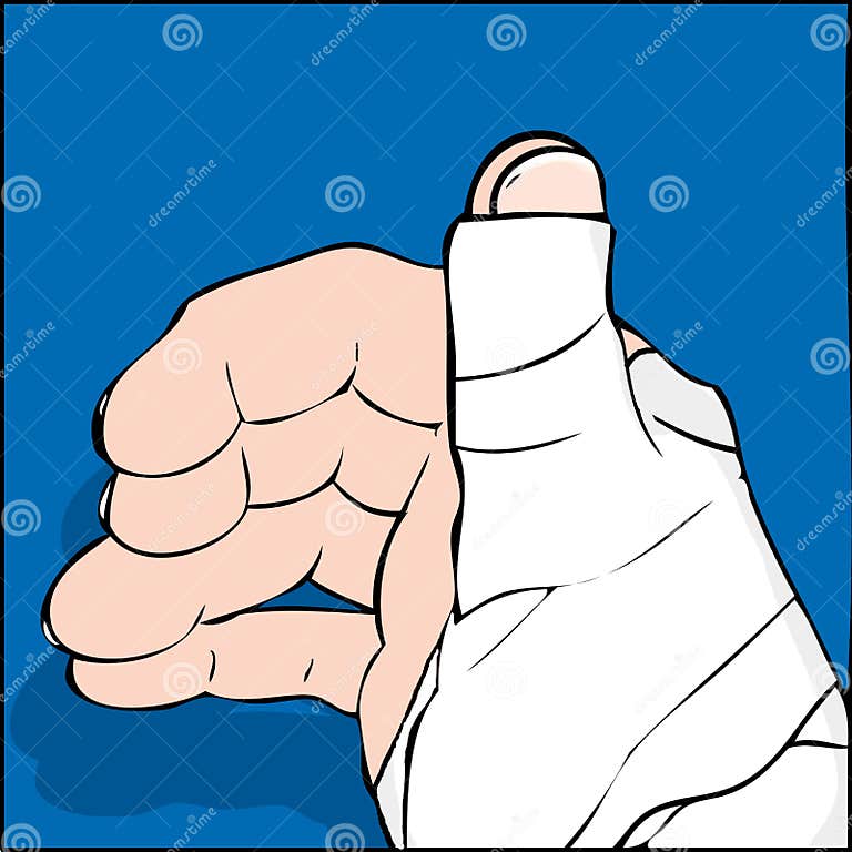 Hurt thumb stock illustration. Illustration of damaged - 33955292