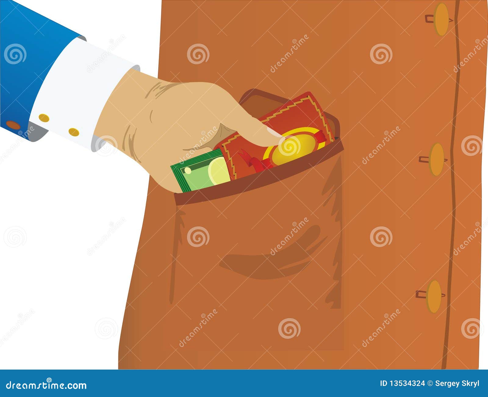 Hurto. stock de ilustración. Ilustración de mano, verde - 13534324