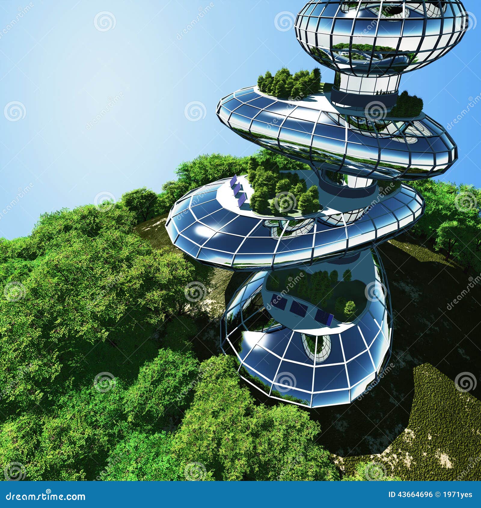 Hus av framtiden stock illustrationer. Illustration av lampa - 43664696