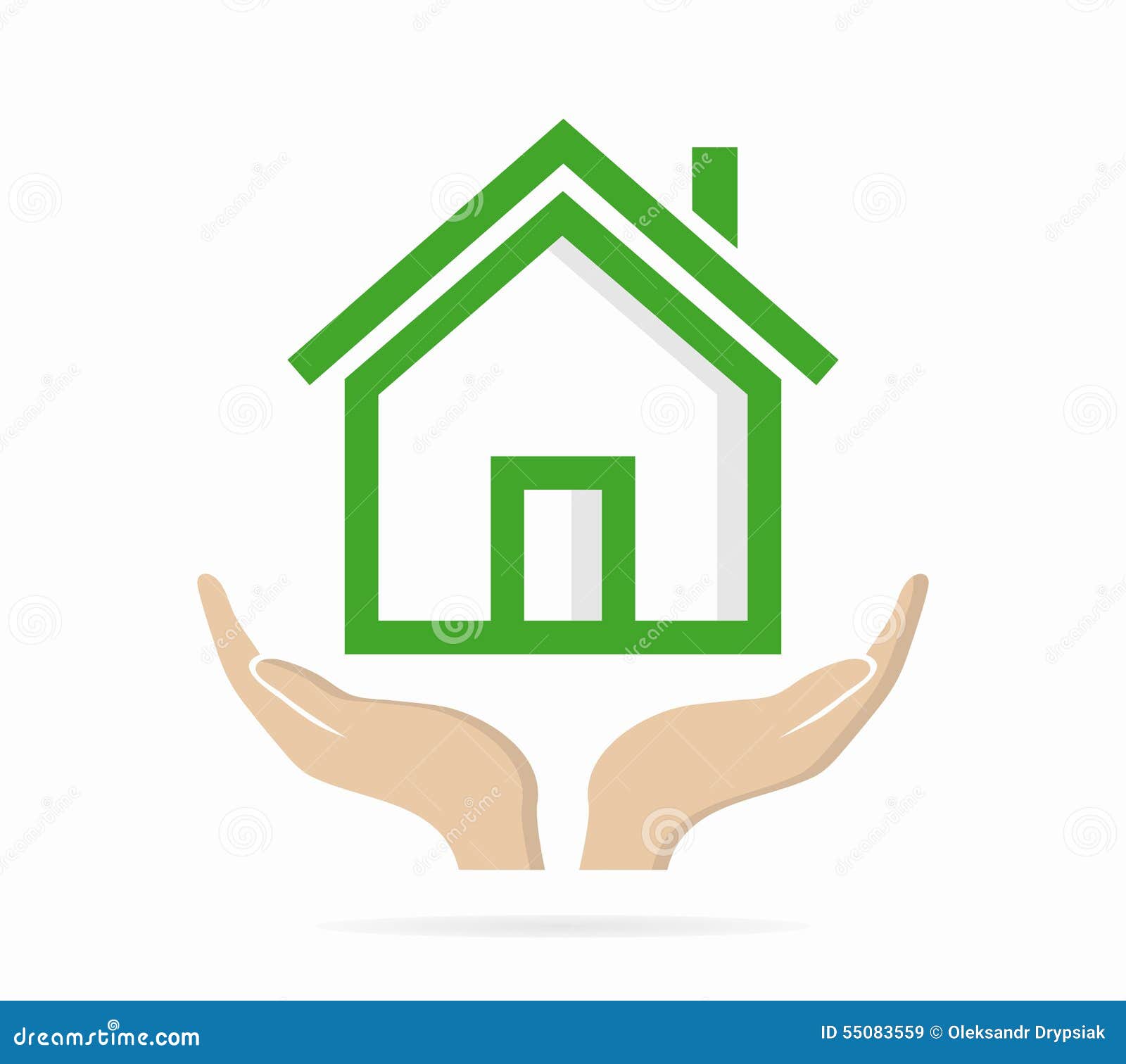 Hus I Handlogo Eller Symbol Vektor Illustrationer - Illustration av ärm ...