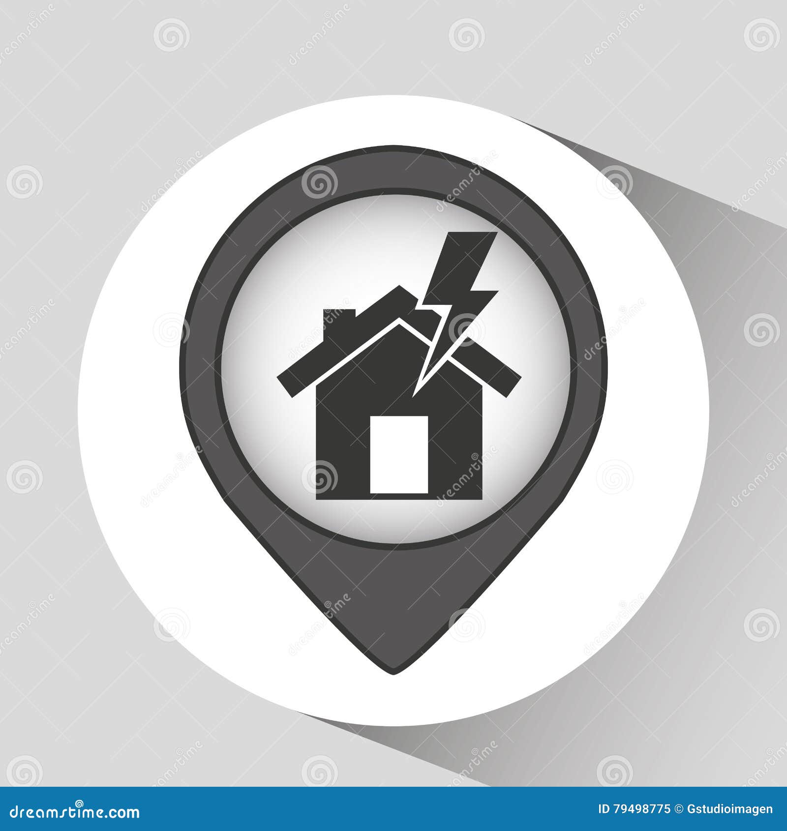 Hus- och blixtbultsymbol stock illustrationer. Illustration av ...