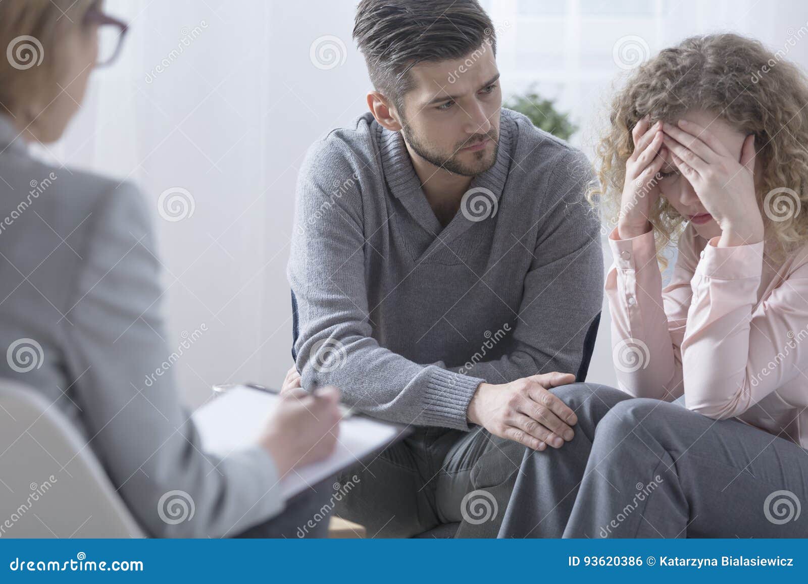 Husband Comforting His Wife Stock Photo - Image of mourning, loved ...