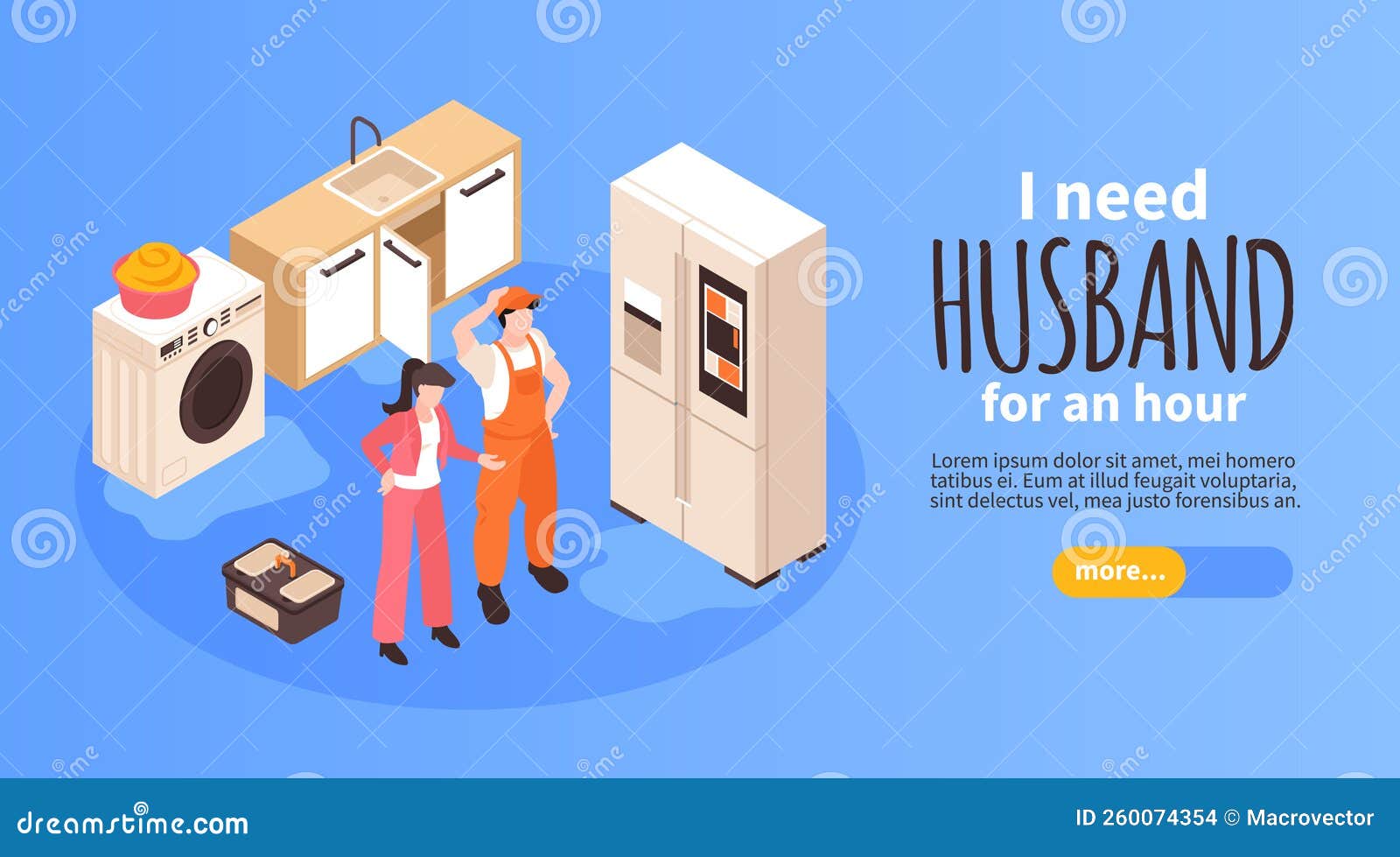 Husband for an Hour Banner stock vector. Illustration of woman - 260074354