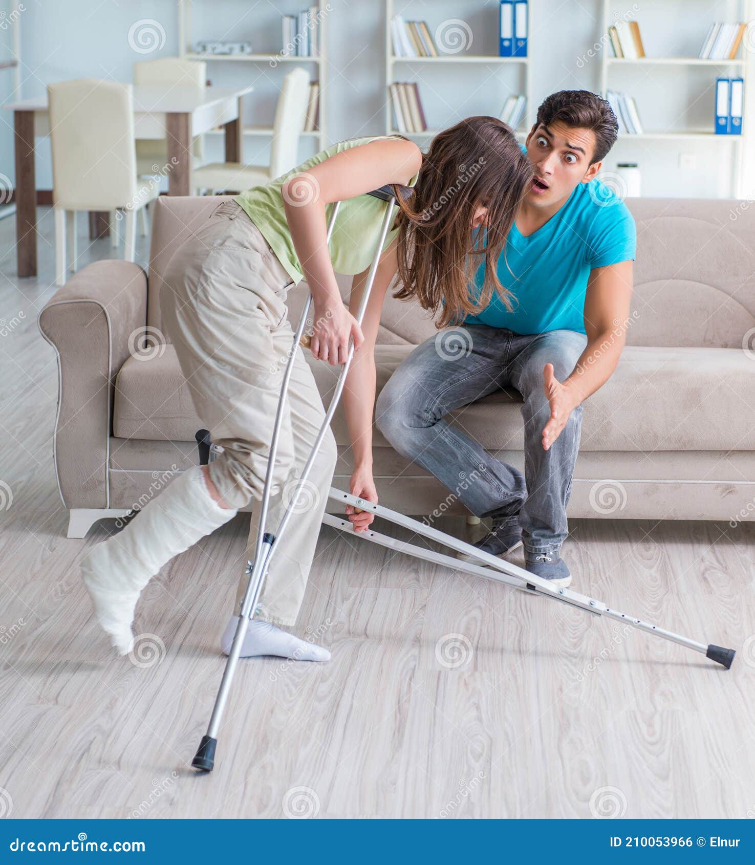 Husband Man Supporting Injured Wife Stock Photo - Image of caring ...