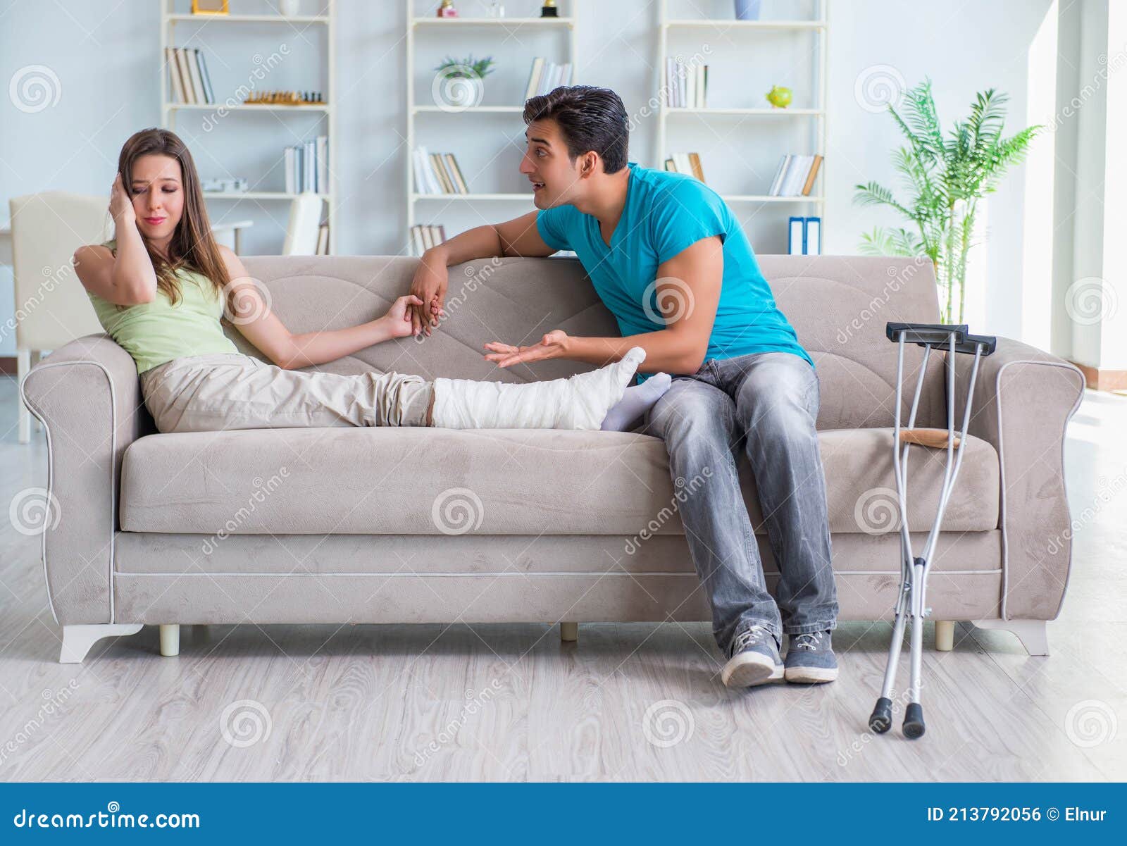 Husband Man Supporting Injured Wife Stock Photo - Image of frustrated ...