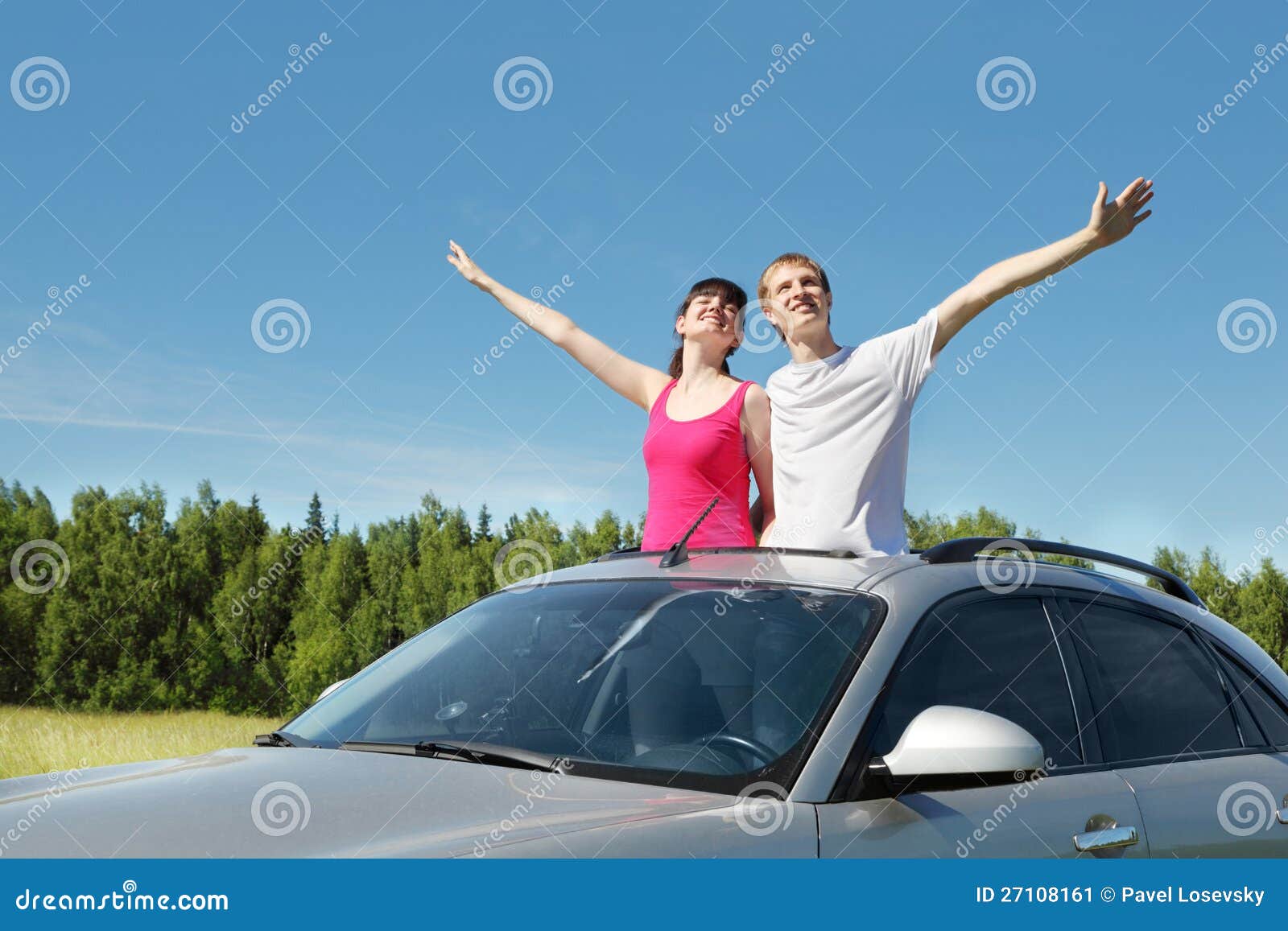 Husband, Wife Arrange Hands in Hatch of Car Stock Image - Image of ...