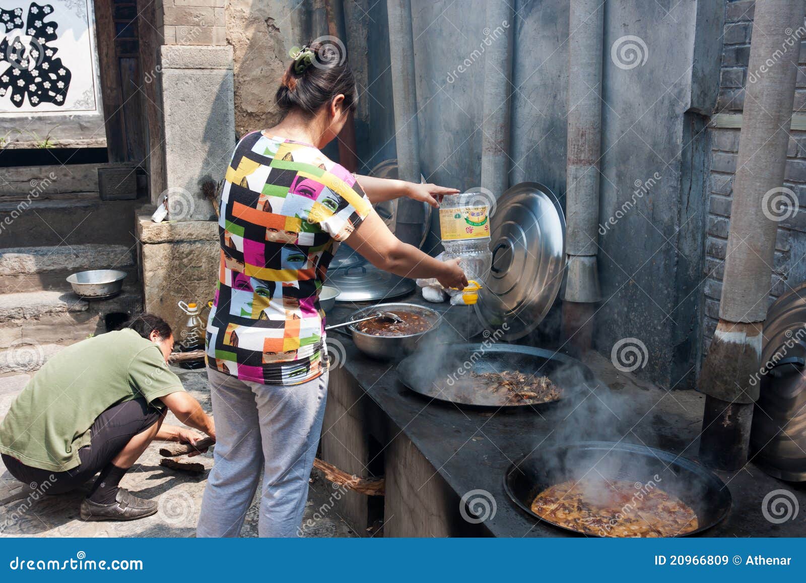 Husband and Wife Cooking in the Rural Home Editorial Stock Image ...