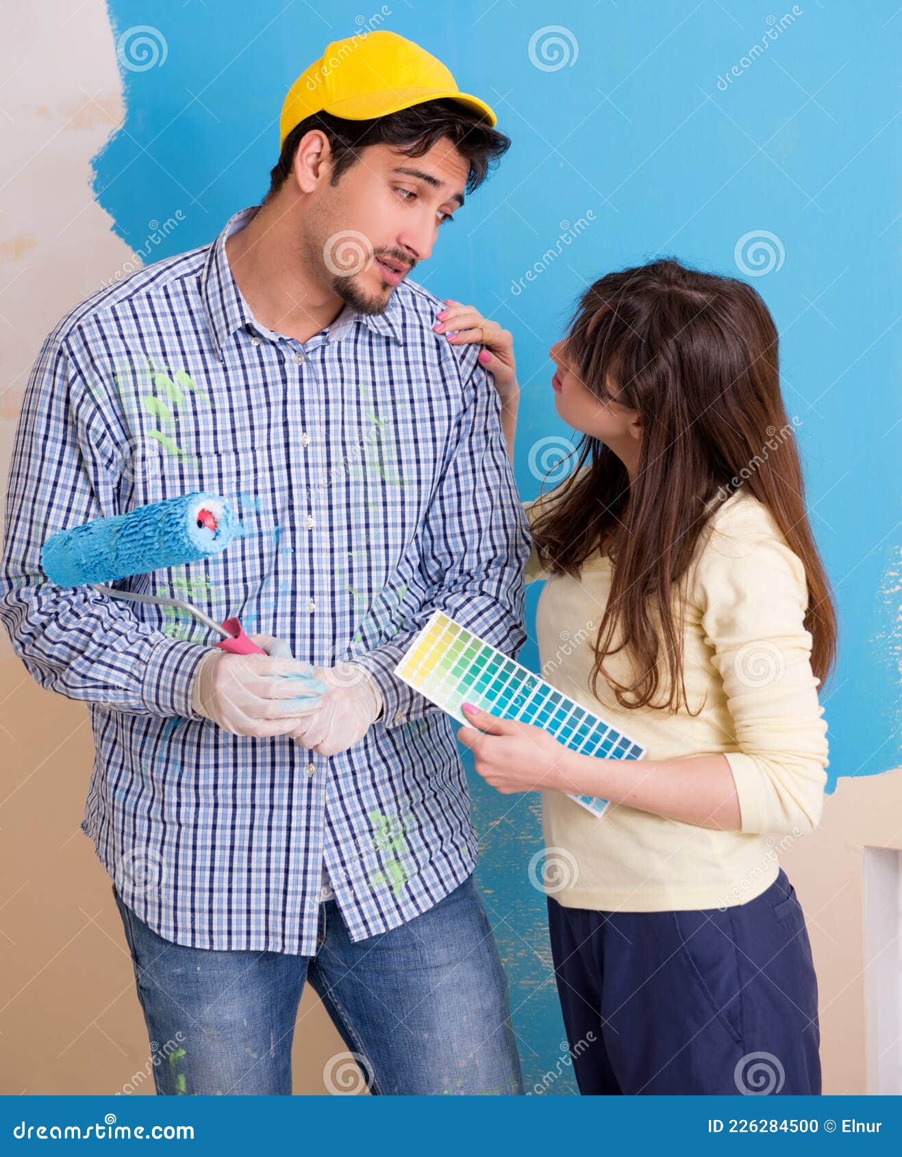 Husband and Wife Doing Renovation at Home Stock Photo - Image of ...