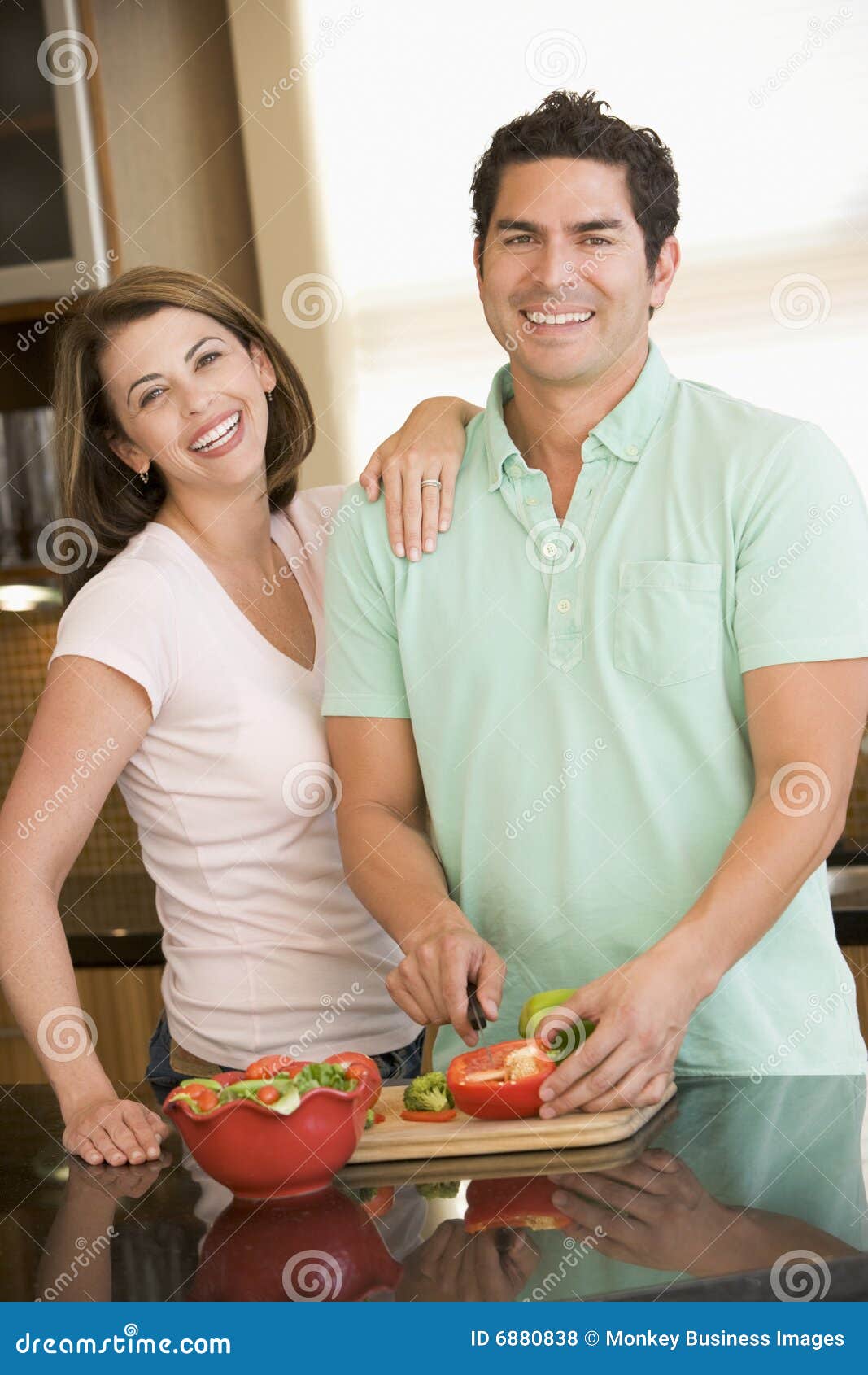 Husband and Wife Preparing a Meal Together Stock Photo - Image of adult ...