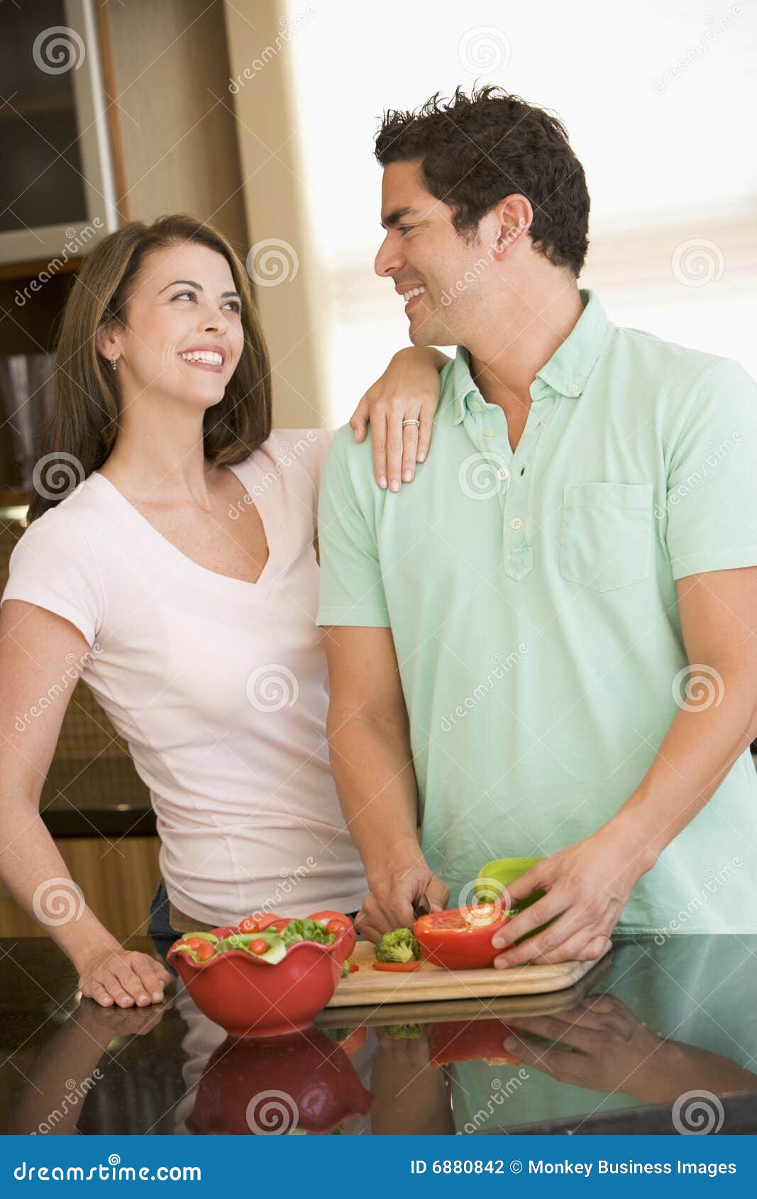 Husband and Wife Preparing a Meal Together Stock Photo - Image of ...