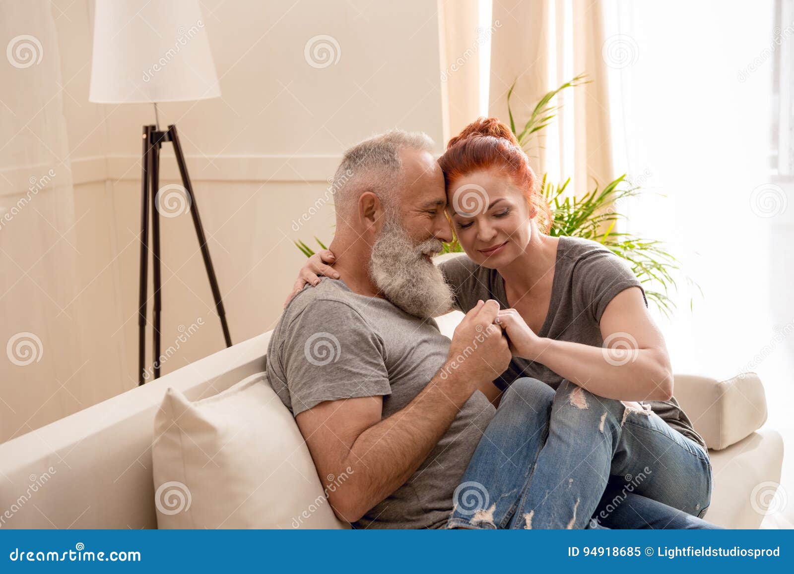 Husband and Wife Spending Time Together at Home Stock Image - Image of ...