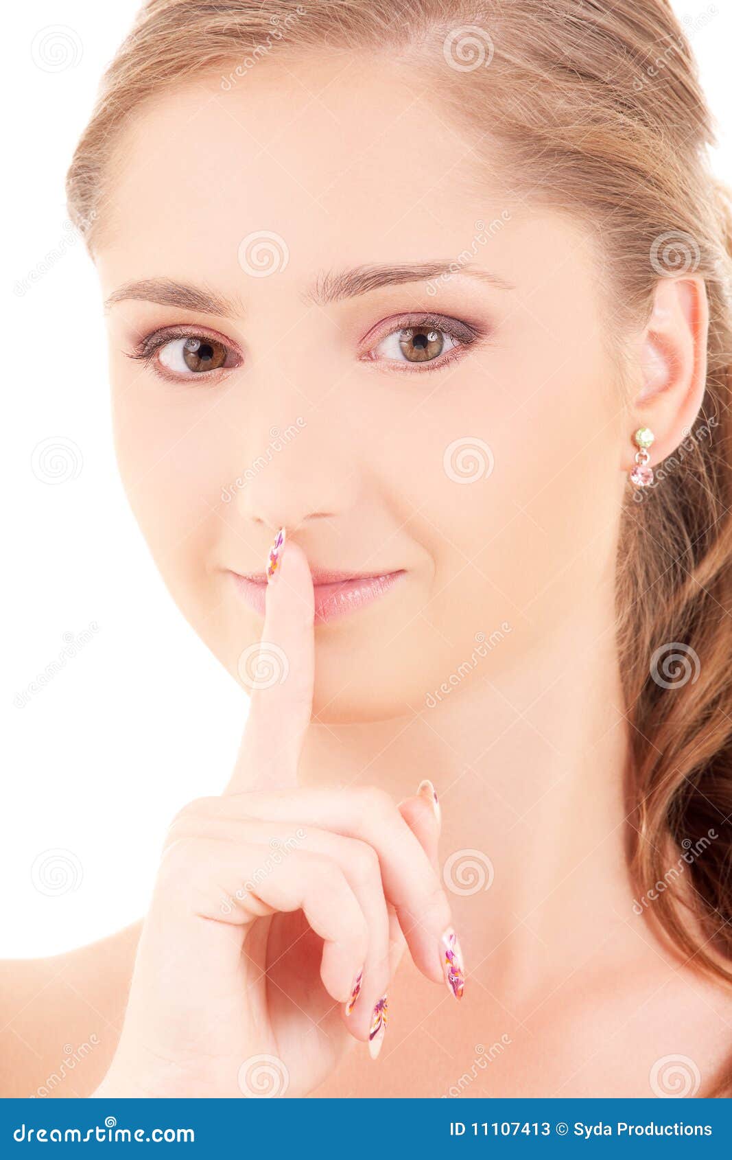 Hush stock image. Image of expression, lips, mysterious - 11107413