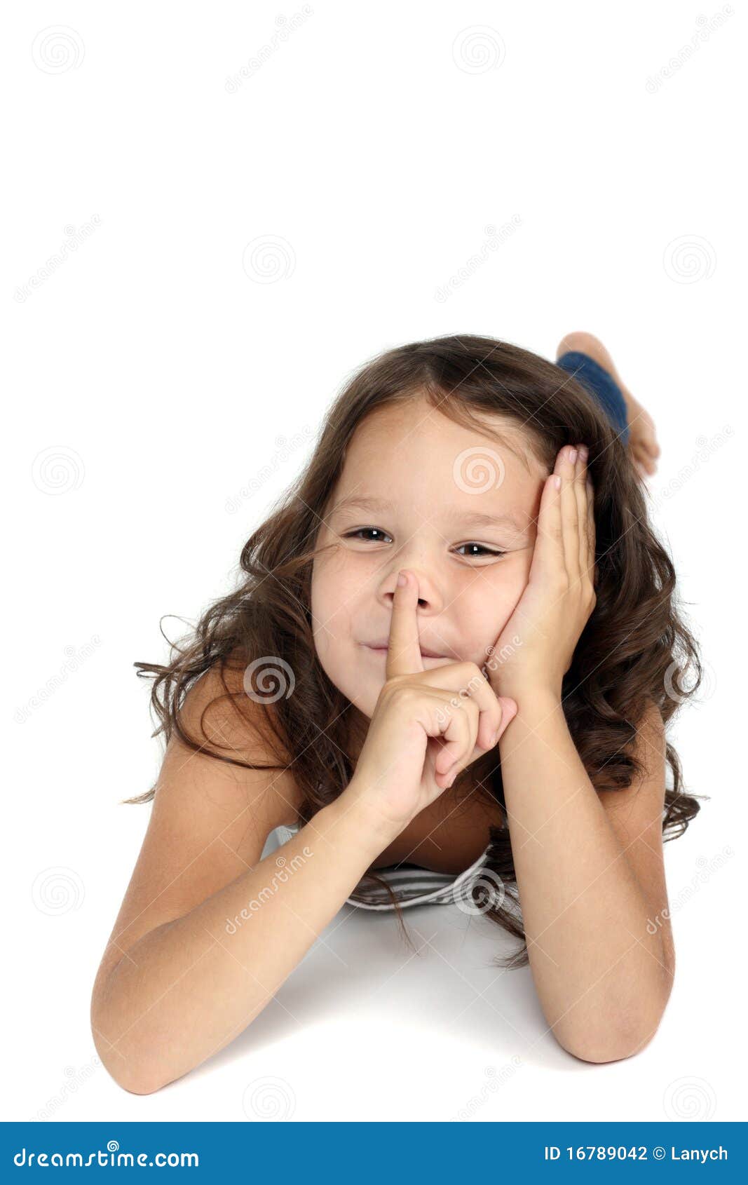 Hush! stock photo. Image of lips, adorable, child, hand - 16789042
