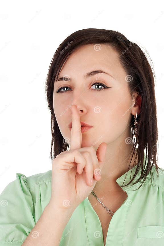 Hush stock image. Image of gesture, caucasian, hair, blond - 22301509