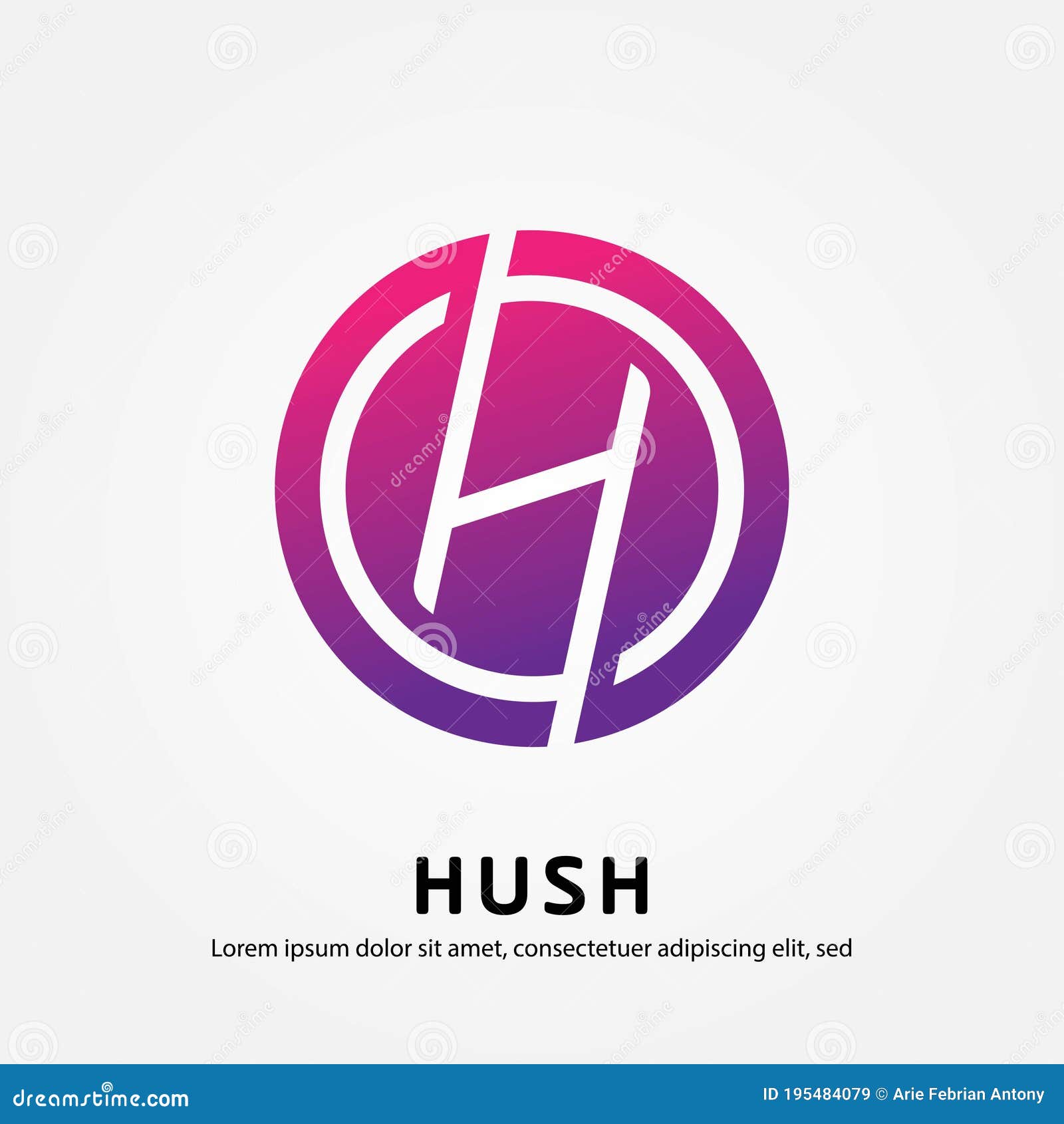 Hush Letter H Vector Design Stock Vector - Illustration of word, circle ...