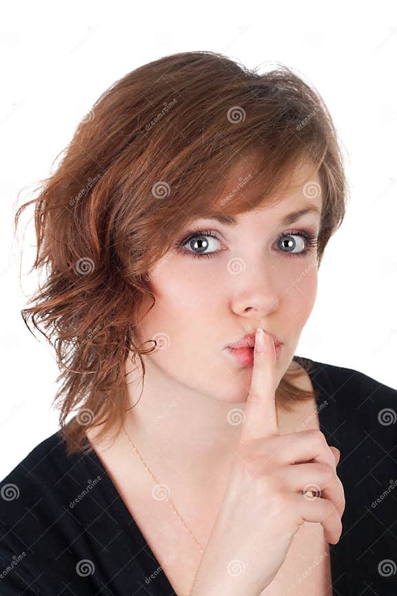 Hush sign stock photo. Image of cute, child, girl, adorable - 22276856
