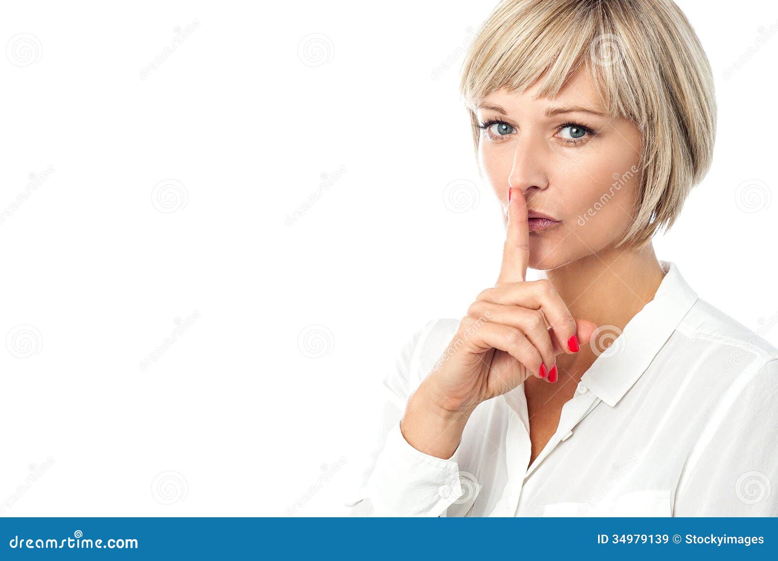 Hush. Silence please! stock image. Image of expression - 34979139