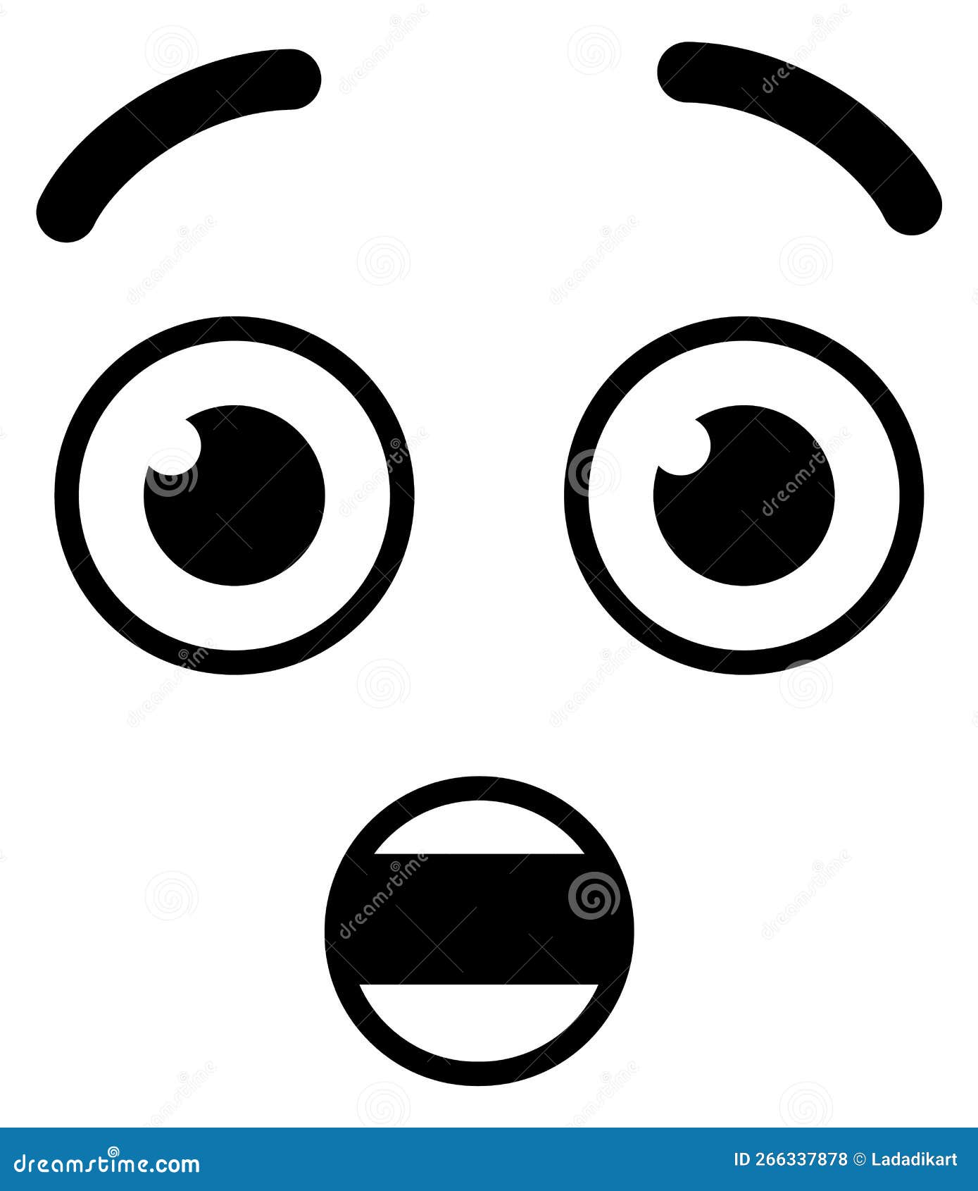 Hushed Face. Shocked Expression in Comic Doodle Style Stock Vector ...