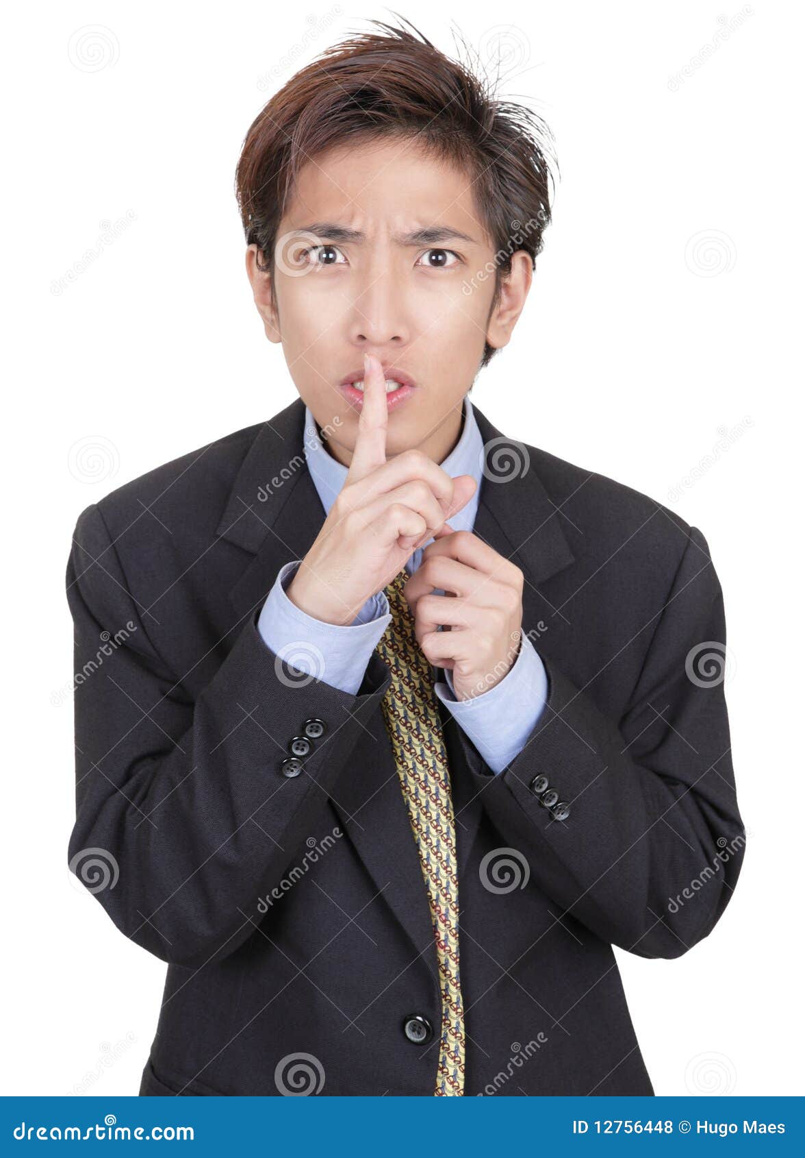 Hushing Al Hombre De Negocios Oriental Foto de archivo - Imagen de ...
