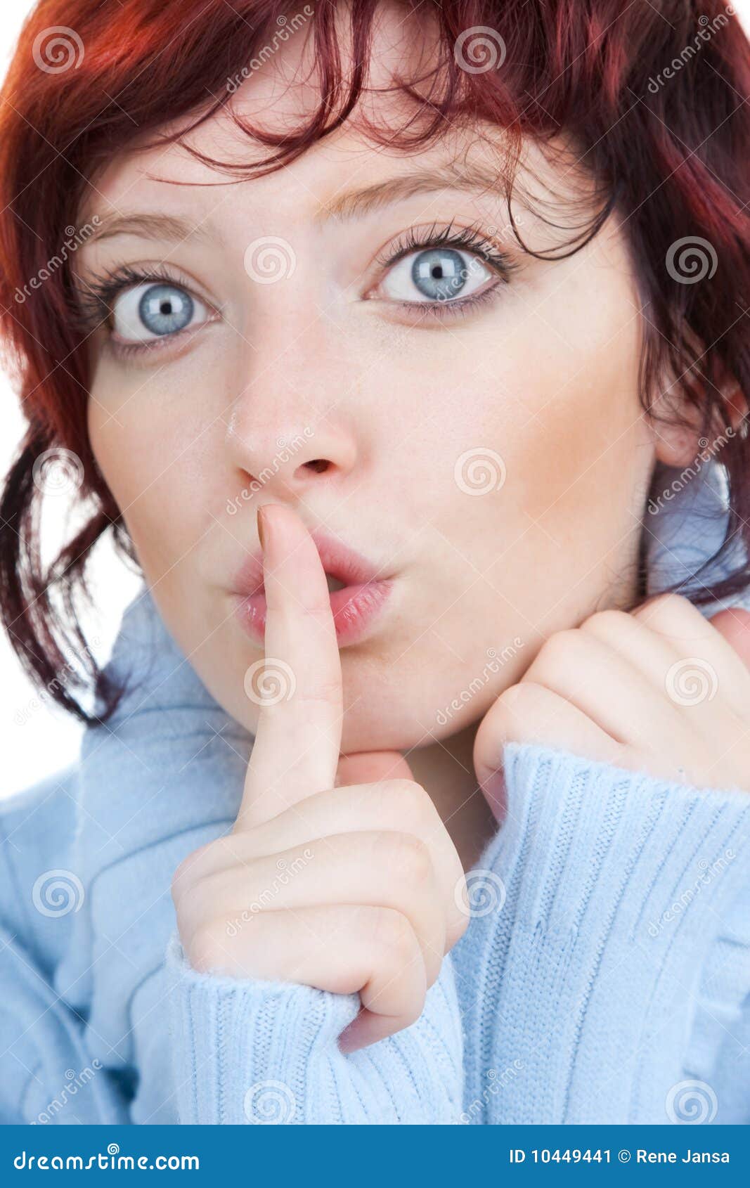 Hushing woman closeup stock image. Image of attractive - 10449441