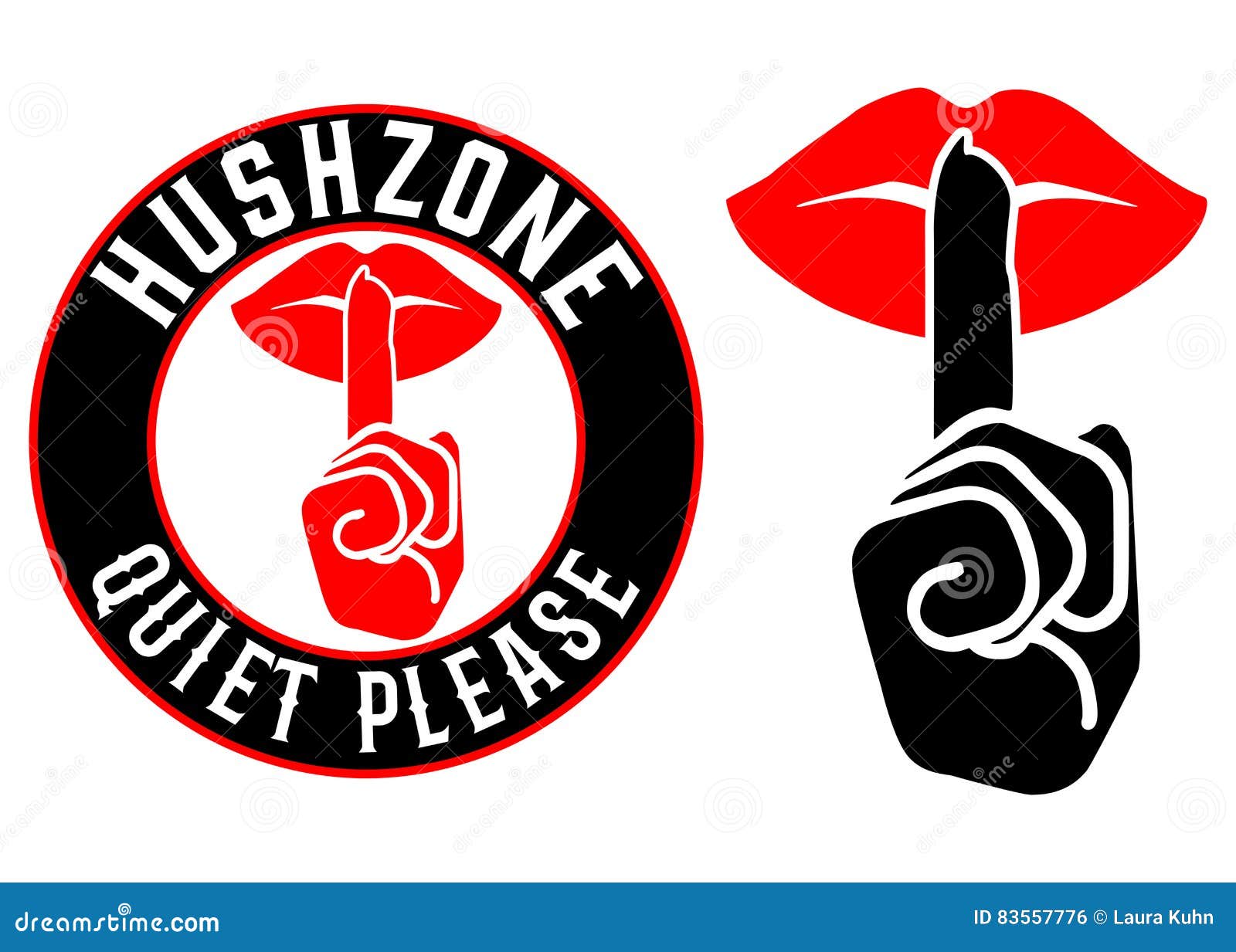 Hushzone Quite Please Icon Set Stock Illustration - Illustration of ...