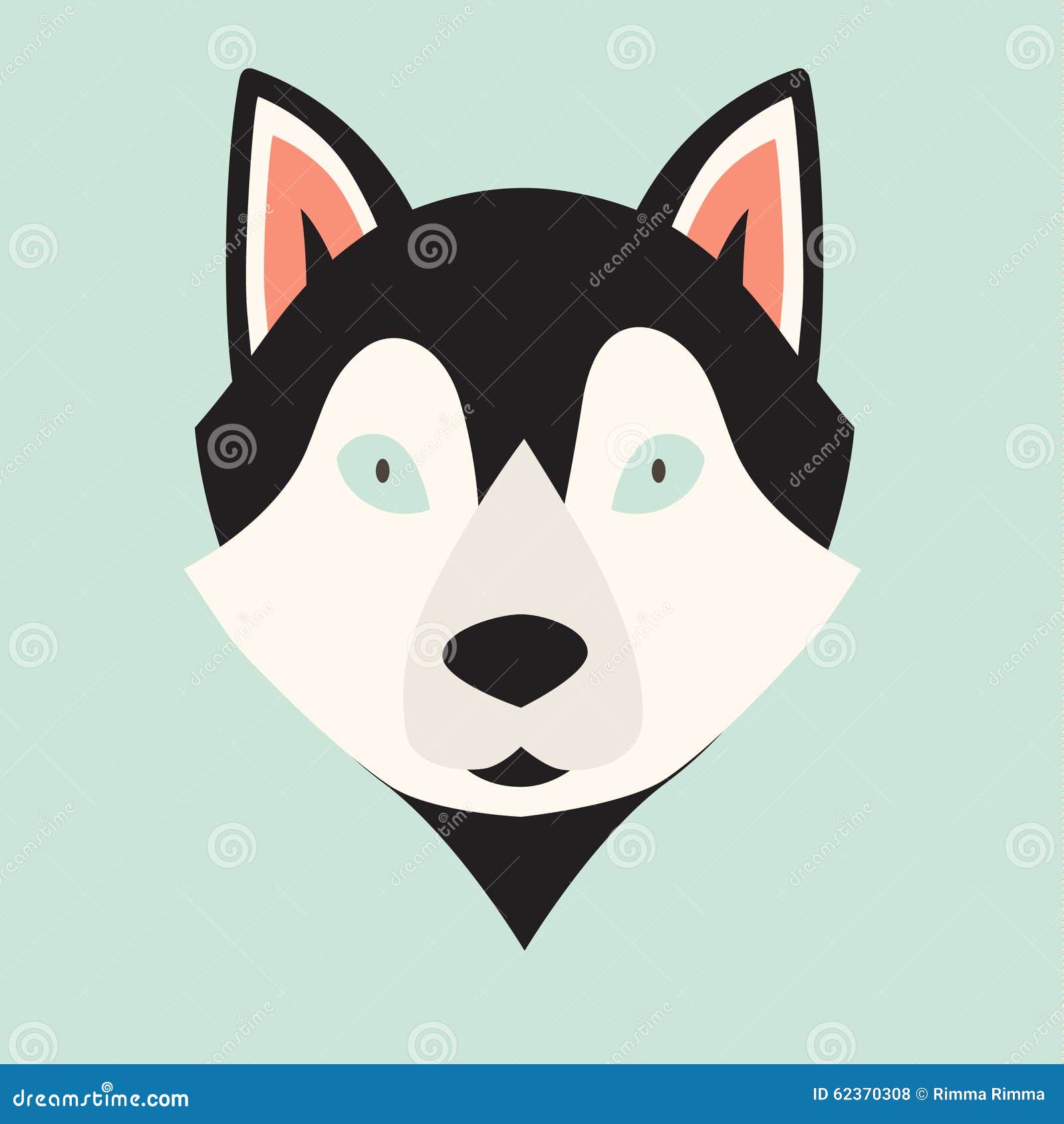 Huskies, Breed Dog Square Icon Stock Vector - Illustration of cartoon ...