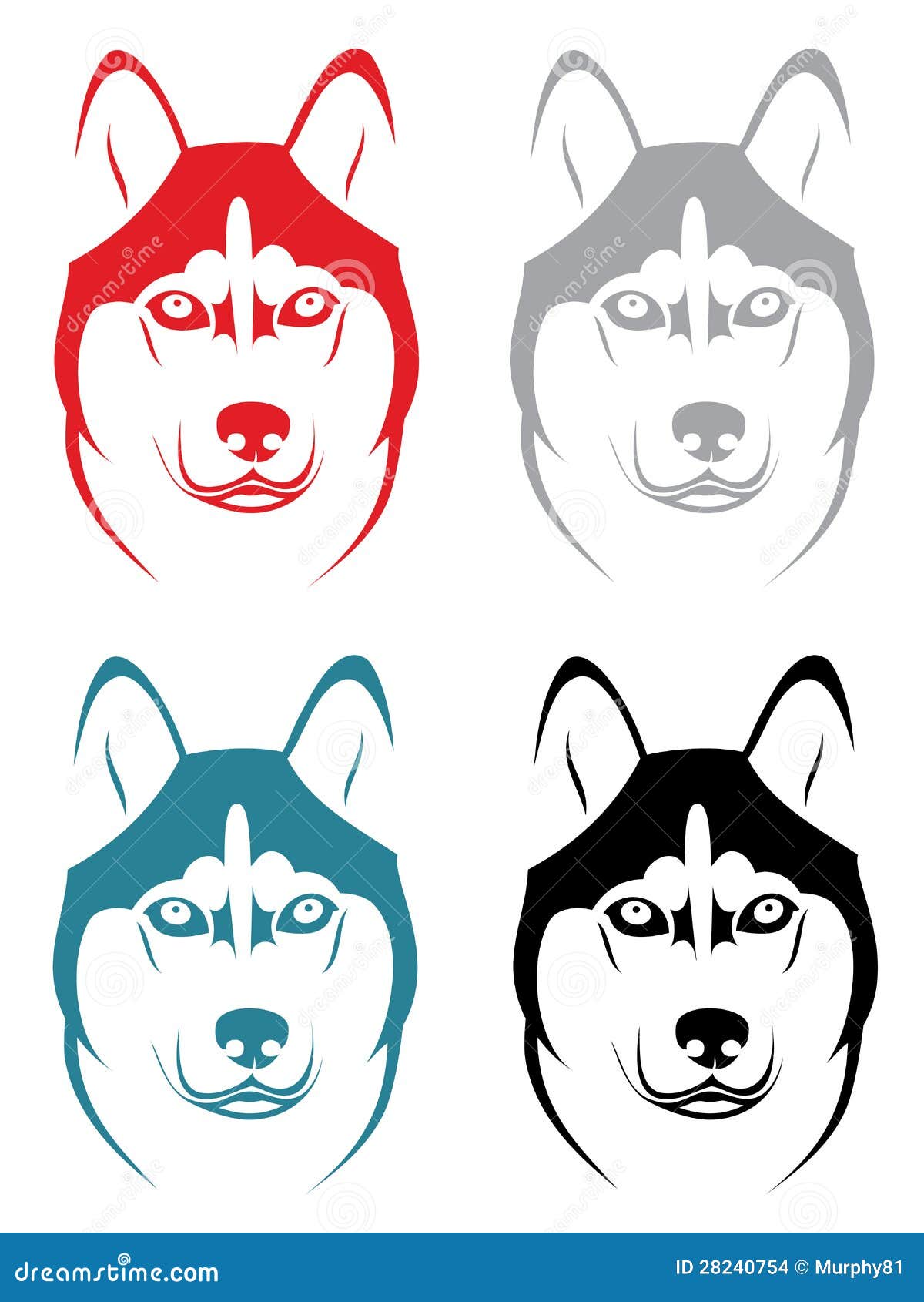 Husky stock vector. Illustration of ears, pretty, black - 28240754