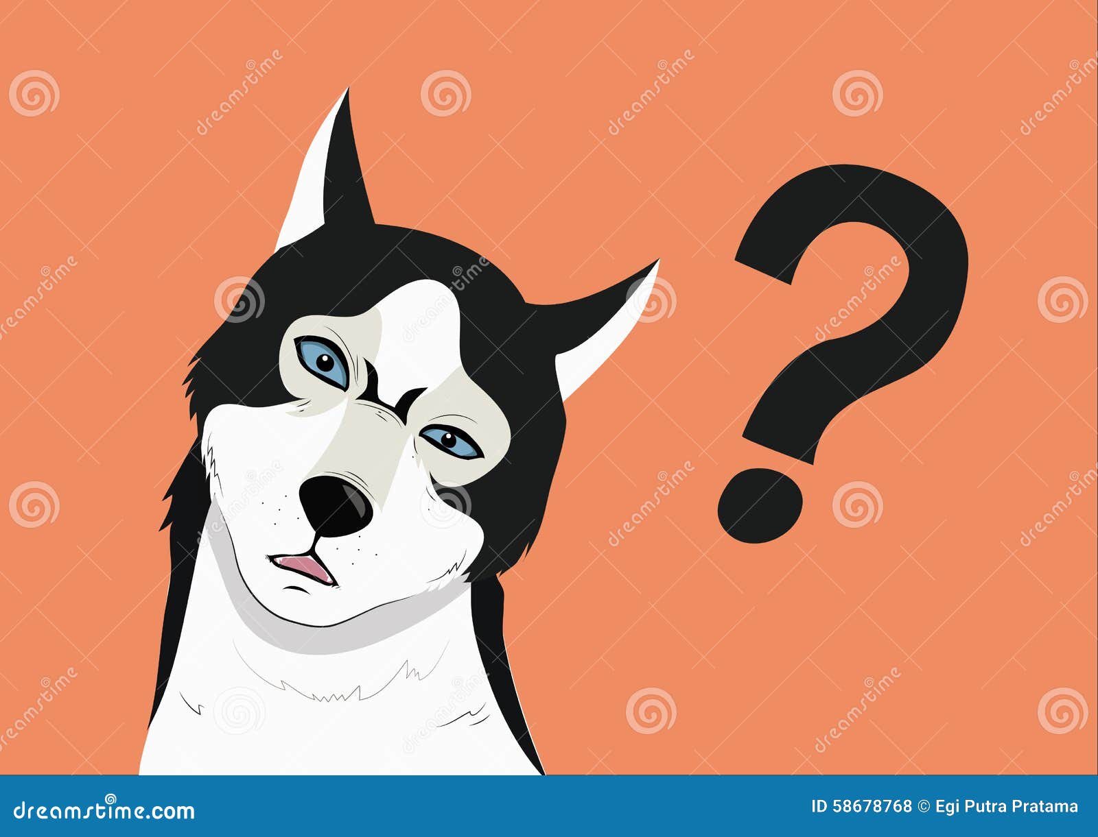 Husky - confuse stock illustration. Illustration of face - 58678768