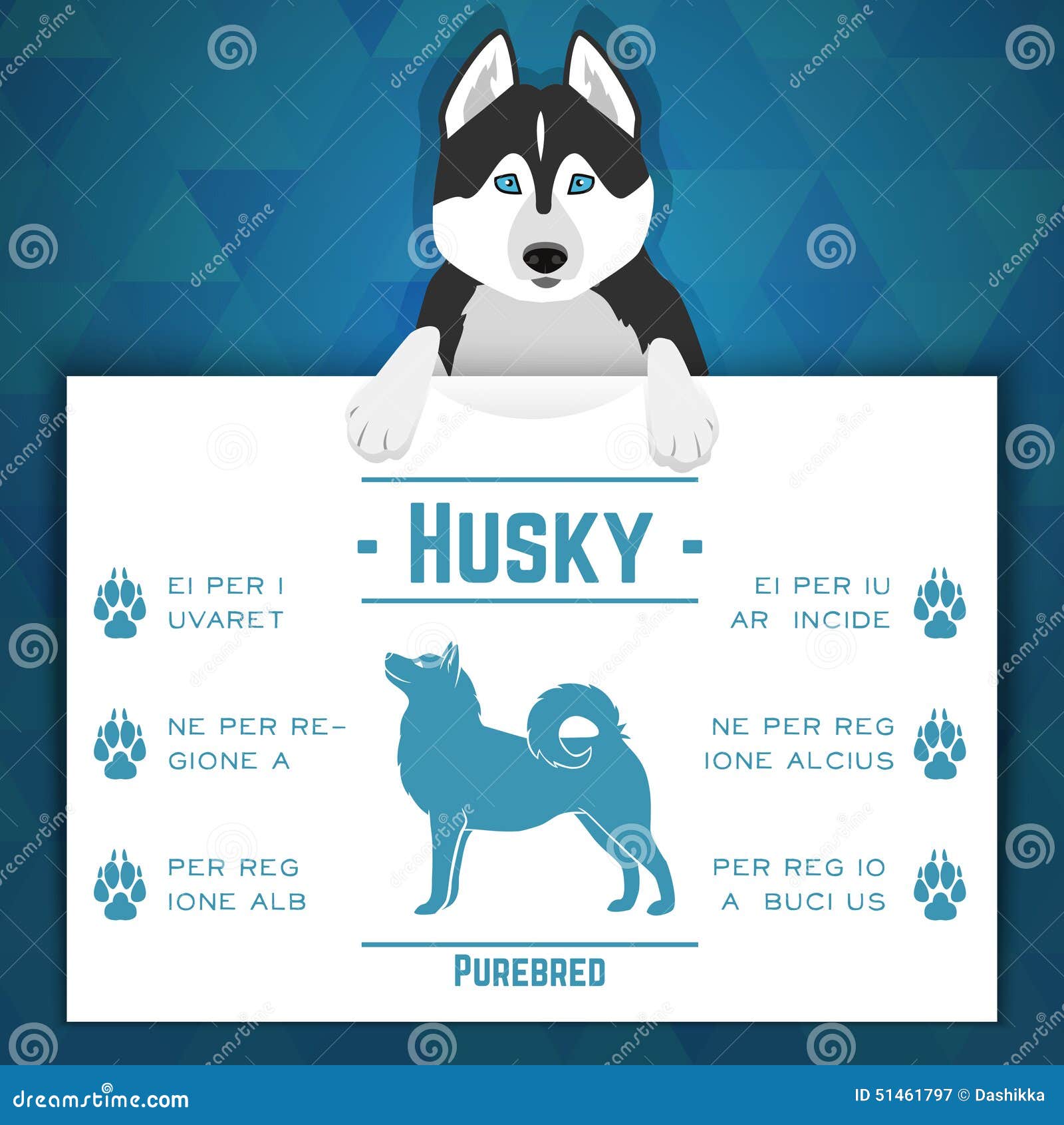 Husky dog banner stock vector. Illustration of design - 51461797