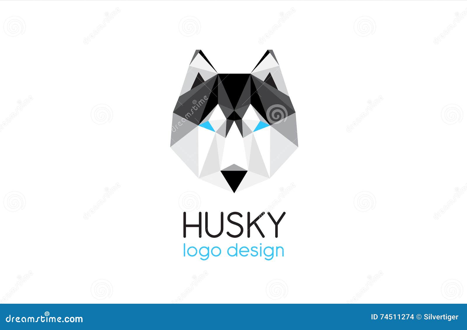 Husky Dog Head Logo Design - Vector Illustration Stock Vector ...
