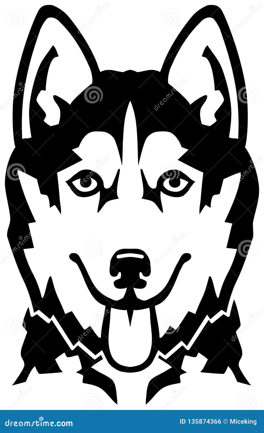 Husky Head Flat Logo Set. Set Of Vintage Logo And Logotype Elements For ...