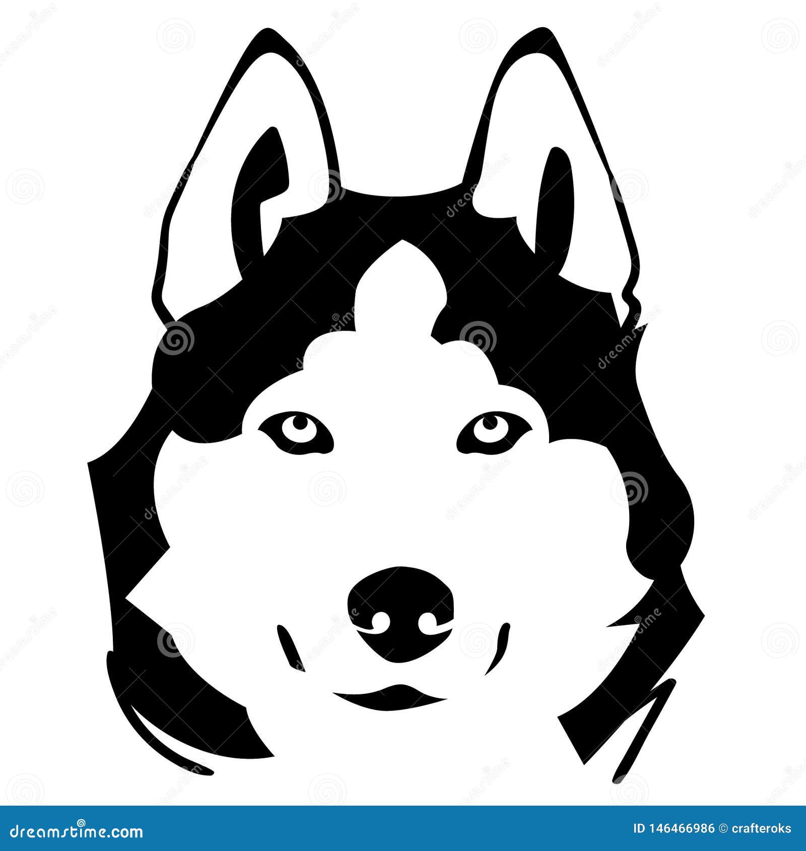 Husky Dog Vector Black Silhouette | CartoonDealer.com #78991417