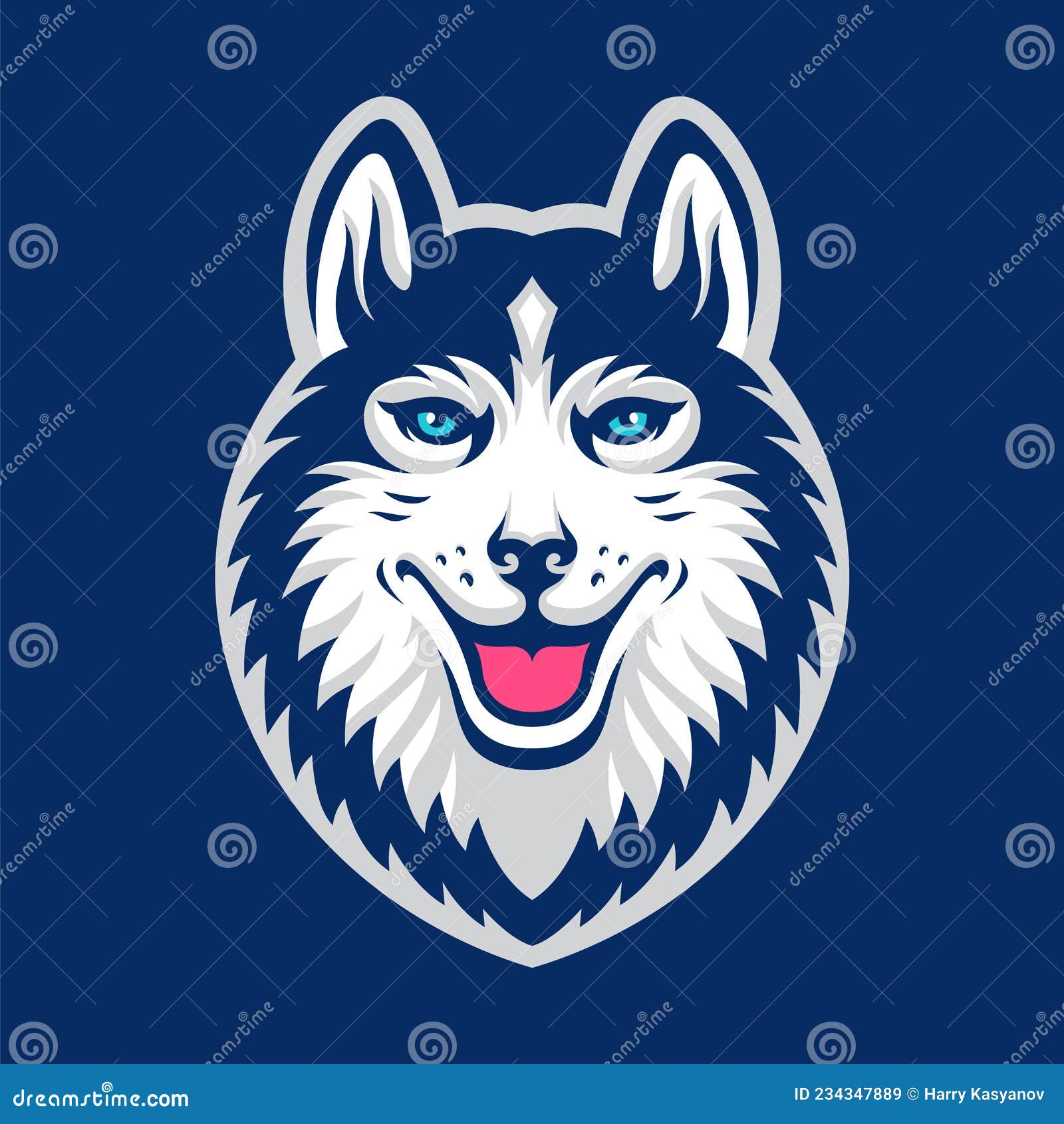 Husky Vector Mascot stock vector. Illustration of patch - 234347889