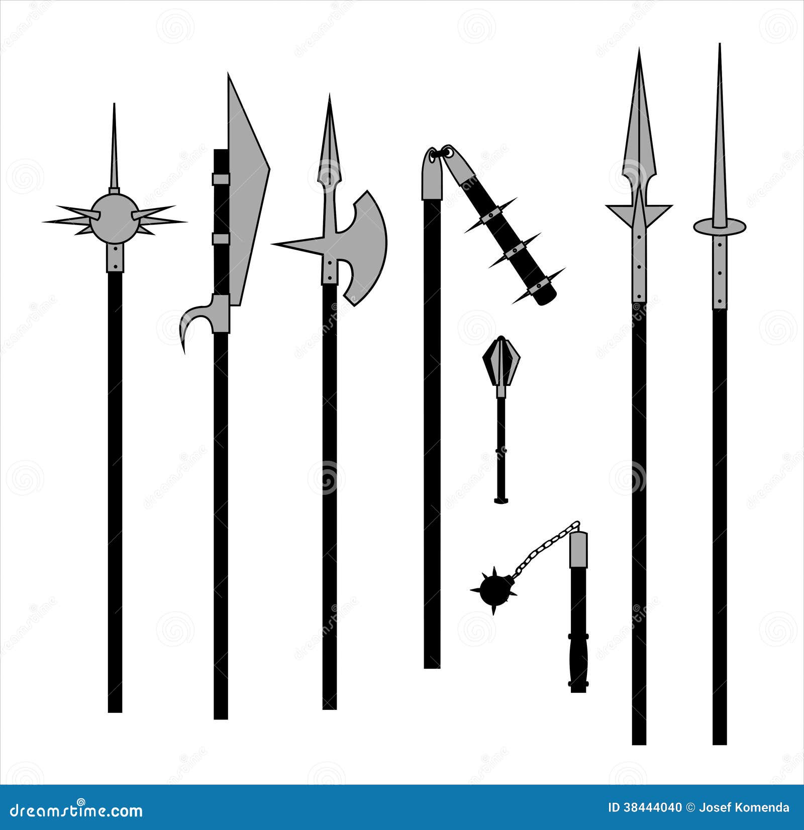 Hussite weapons stock vector. Illustration of flail, zizka - 38444040