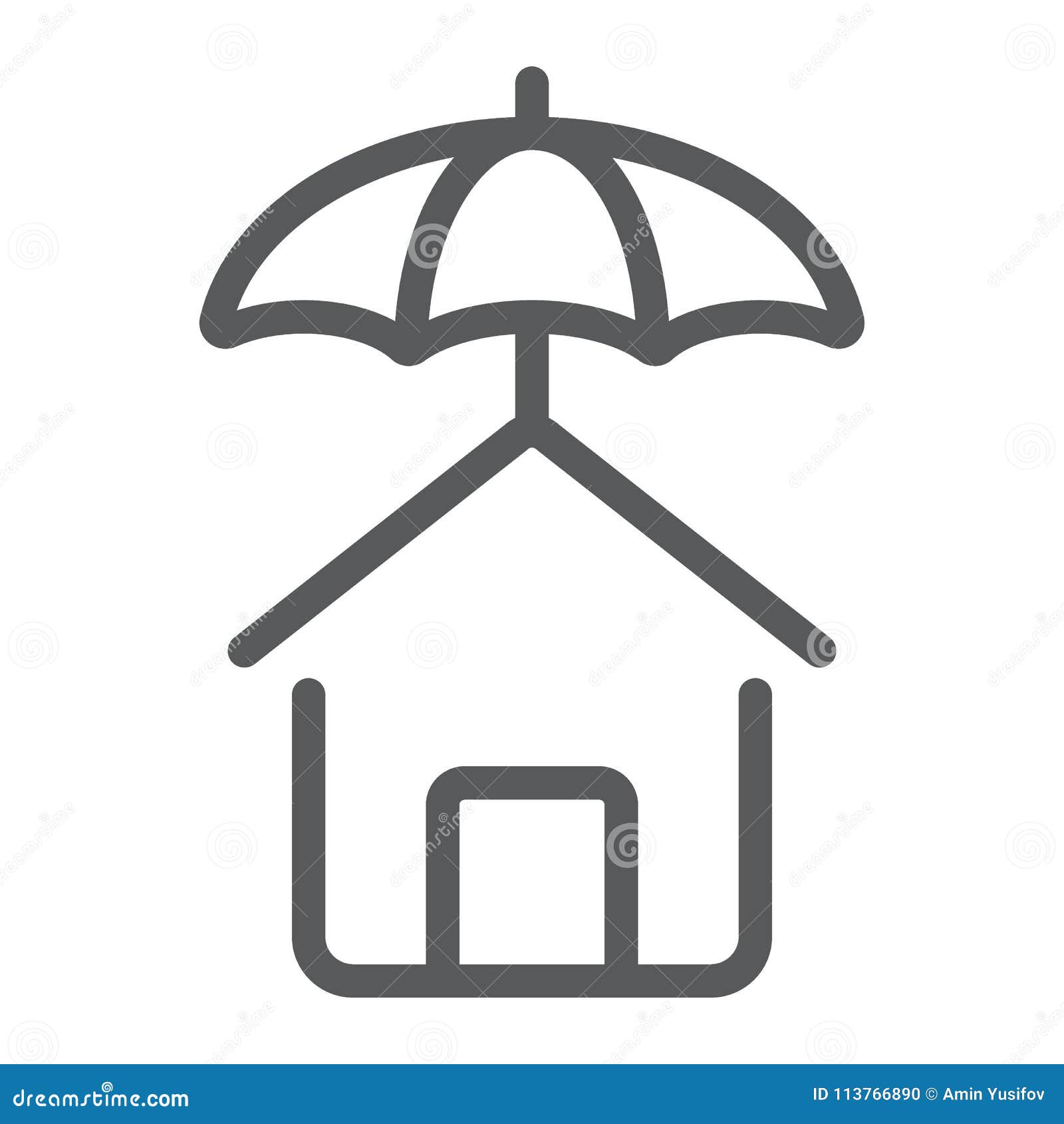 Husskyddslinje Symbol, Fastighet Och Hem Vektor Illustrationer ...