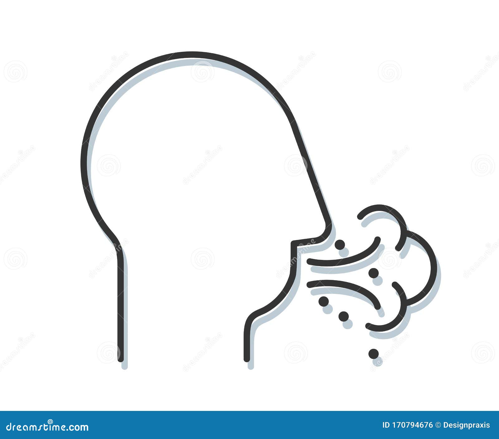 Husten-Allergie- Symbol vektor abbildung. Illustration von gesund ...