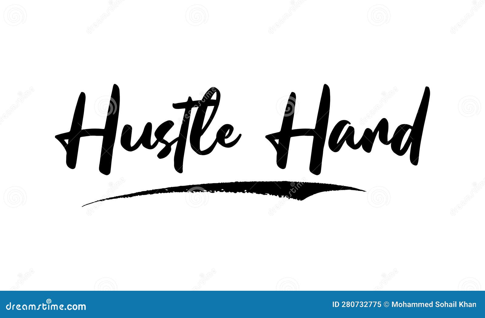 Hustle Hard Typography Lettering Text Vector Design Quote Stock Vector ...